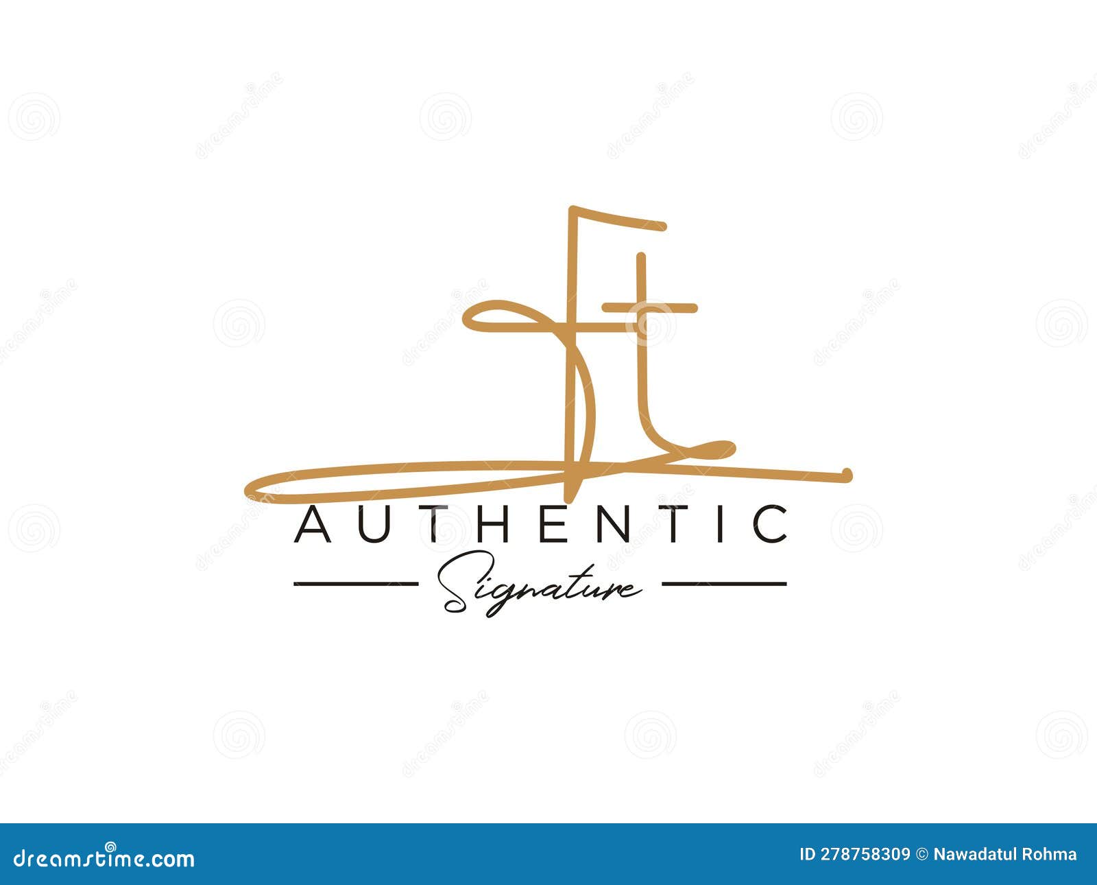 Letter FT Signature Logo Template Vector Stock Vector - Illustration of ...