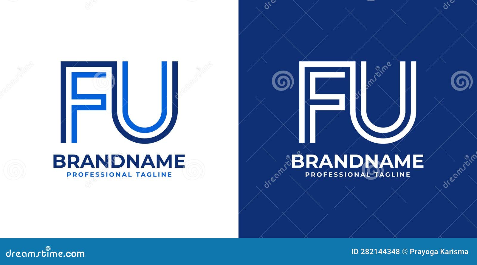 Letter FU Line Monogram Logo, Suitable for Any Business with FU or UF ...
