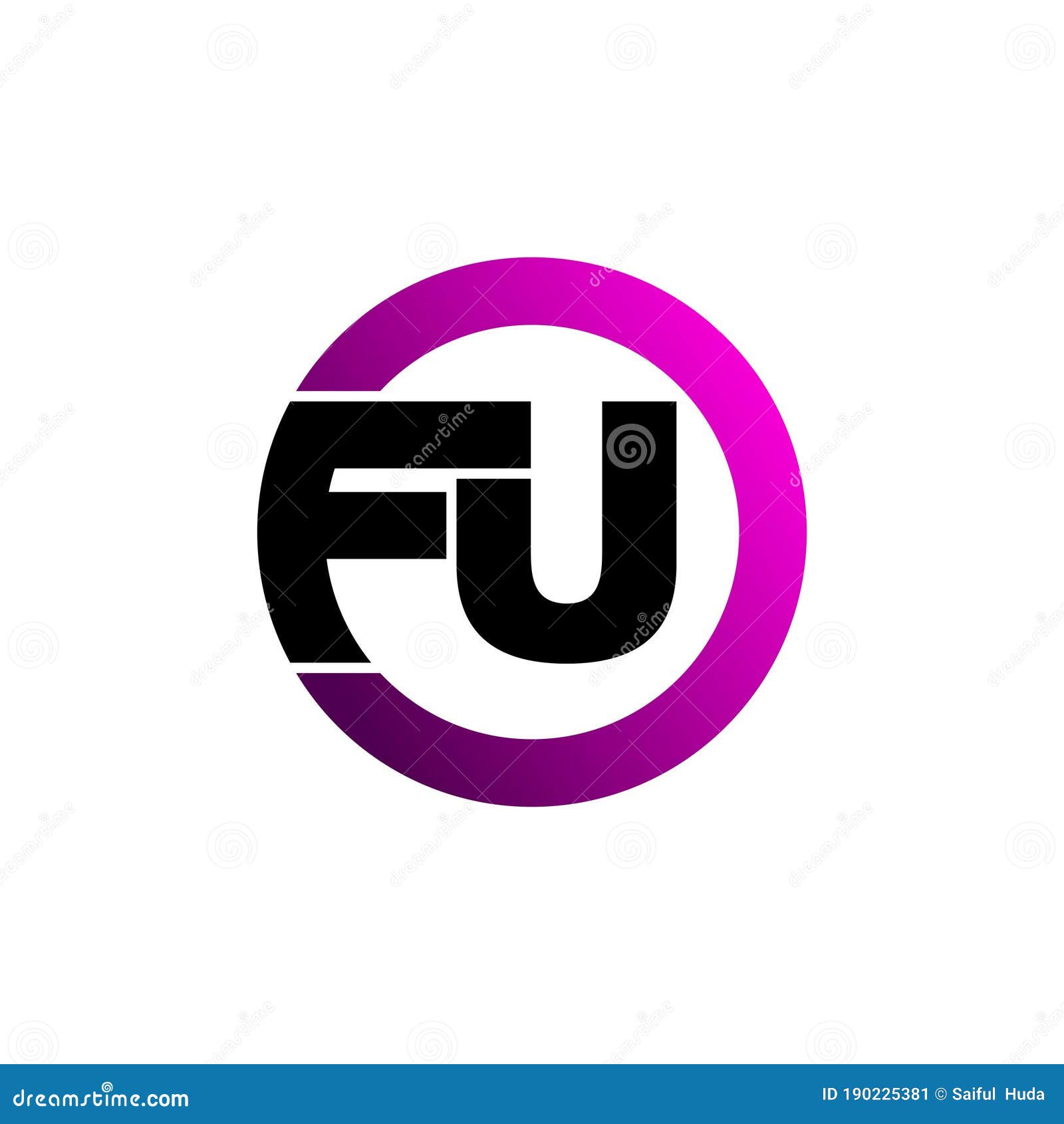Letter FU Monogram Logo Icon Design Vector. Stock Vector - Illustration ...