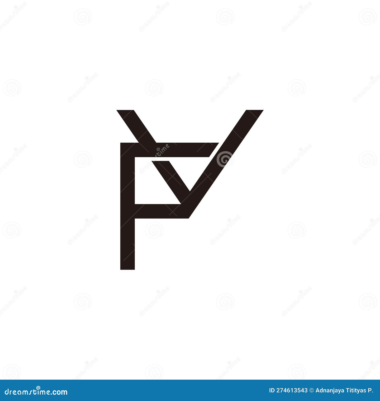 Letter Fv Symbol Geometric Line Logo Vector Stock Vector - Illustration ...