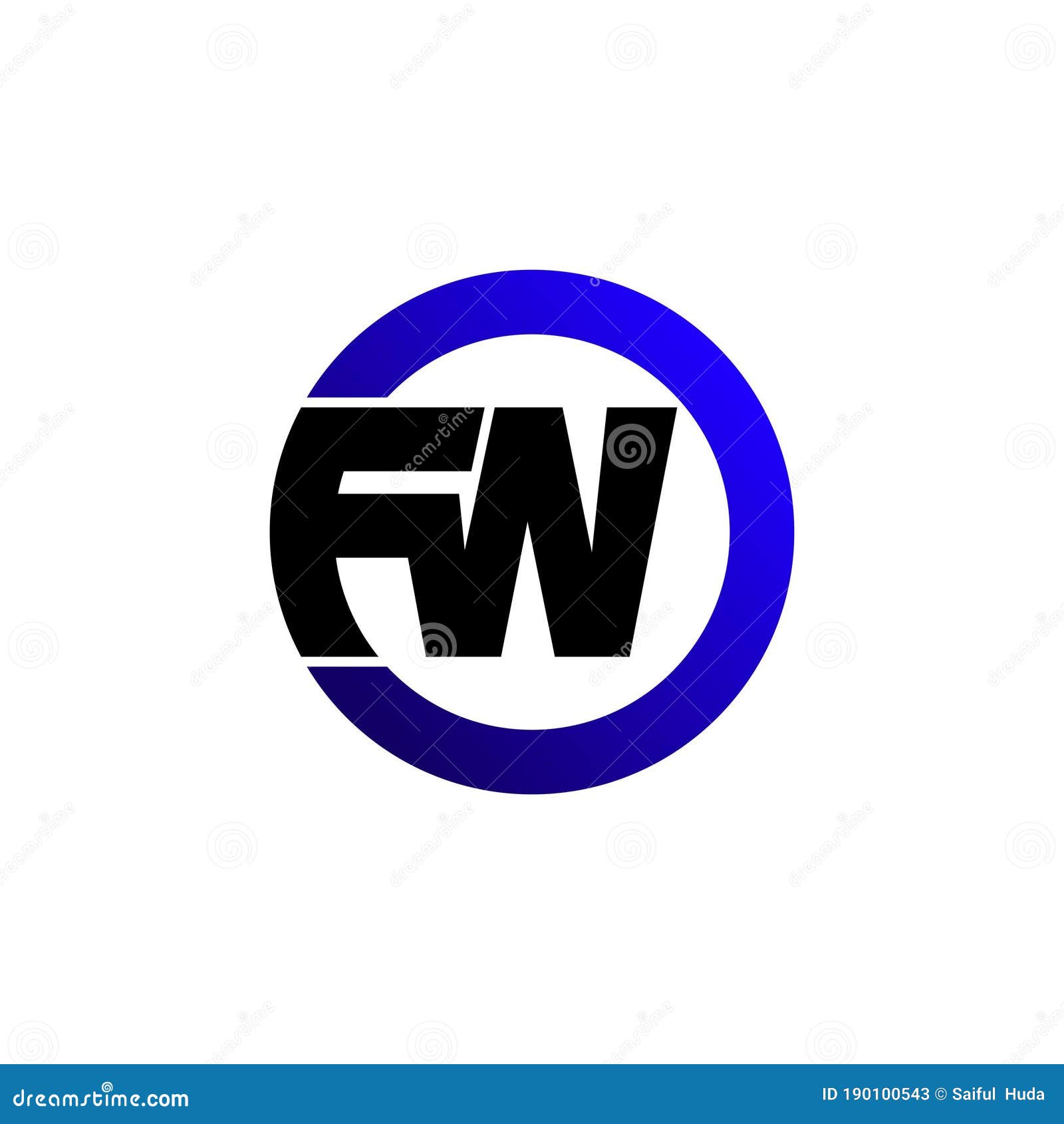 Letter FW Monogram Logo Icon Design Vector. Stock Vector - Illustration ...