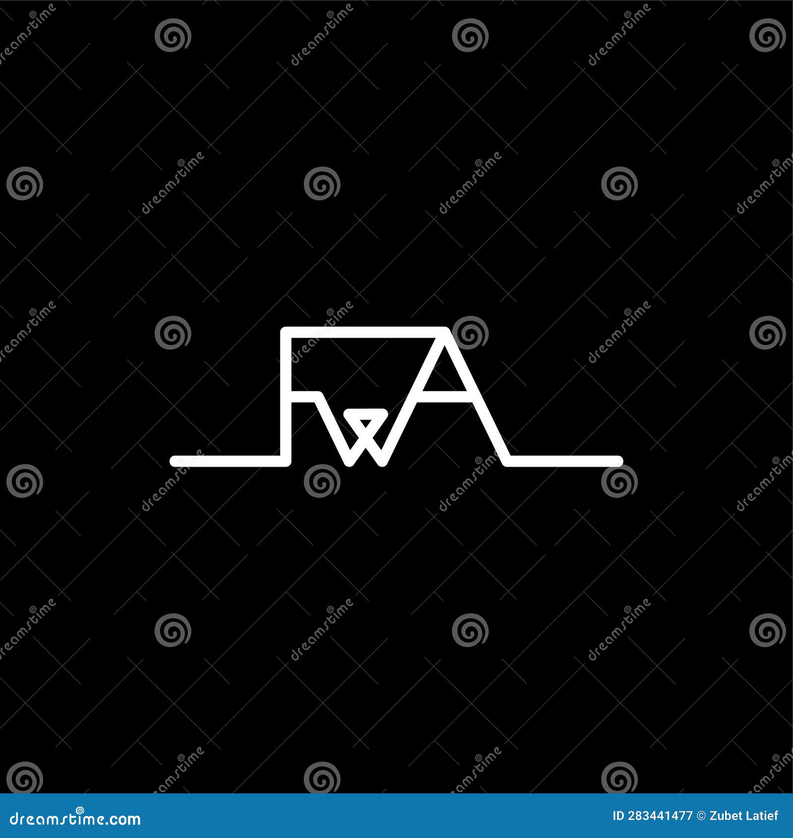 Letter FWA Line Modern Creative Logo Design Stock Vector - Illustration ...