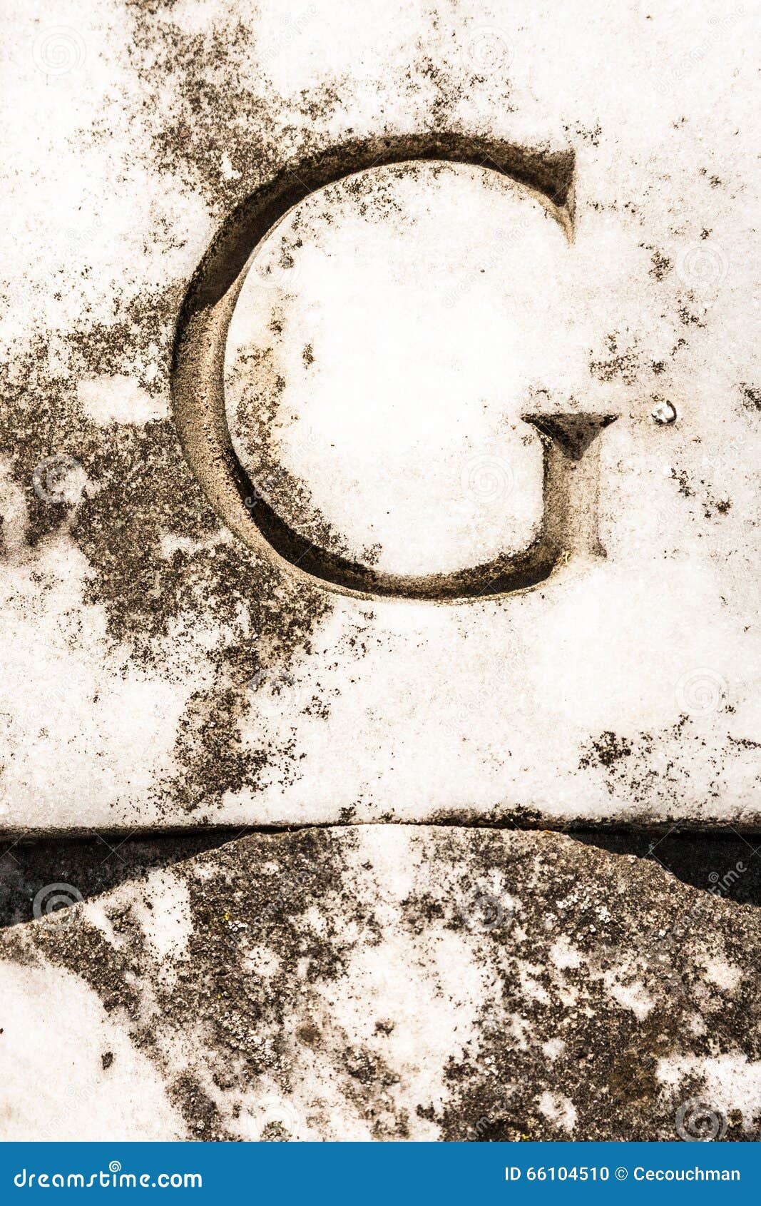 Letter G Carved in Marble stock photo. Image of granite - 66104510