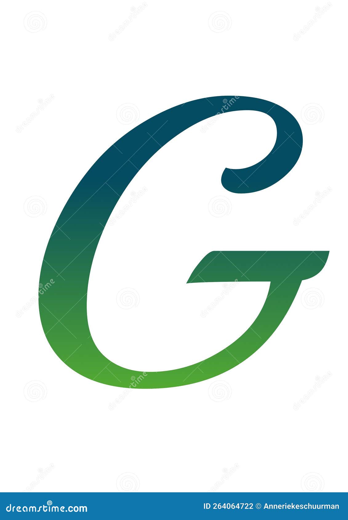 Letter G of the Alphabet Made with Green and Blue Gradient Stock ...