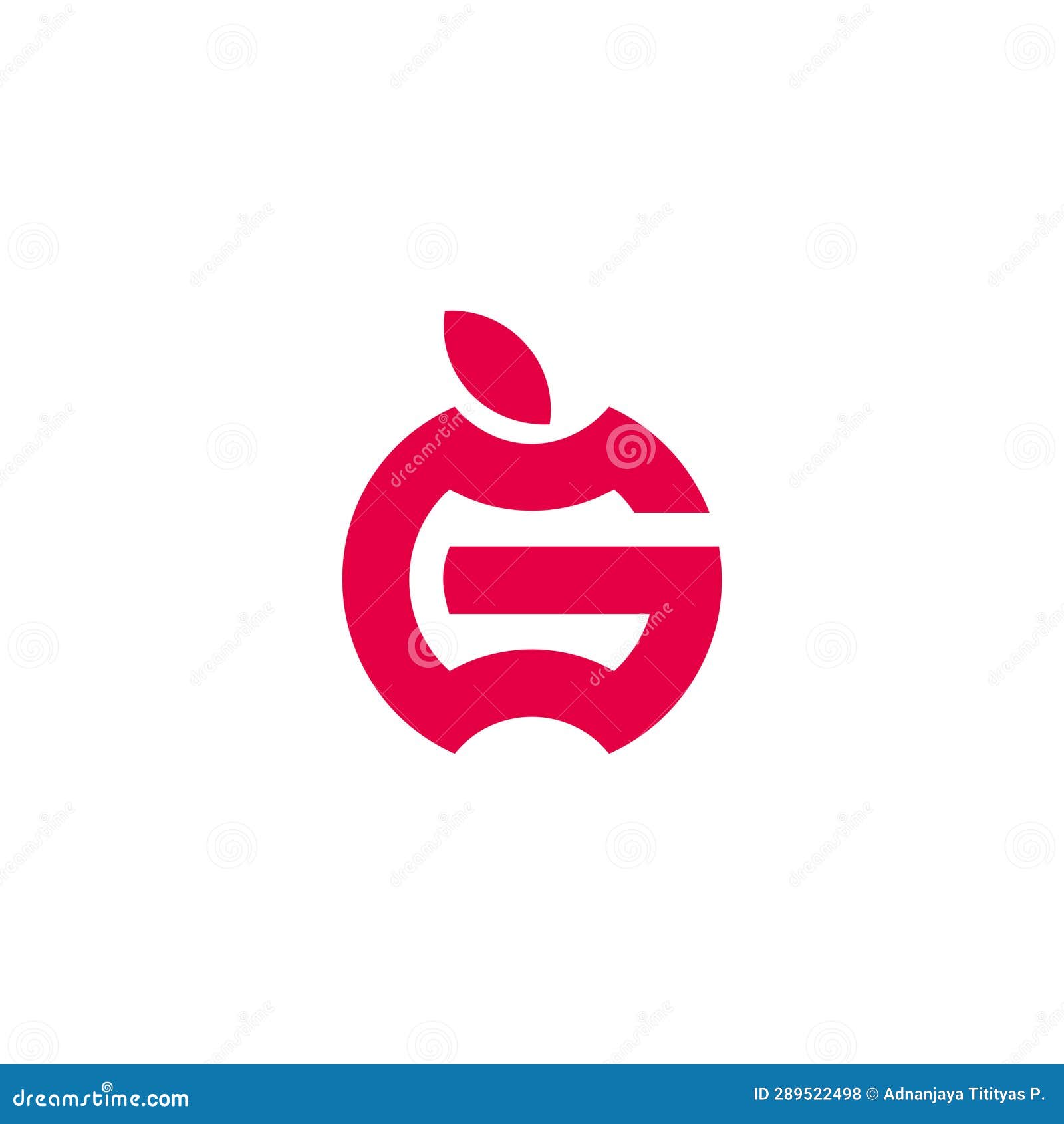 Letter G Apple Red Fruit Geometric Logo Vector Stock Vector ...