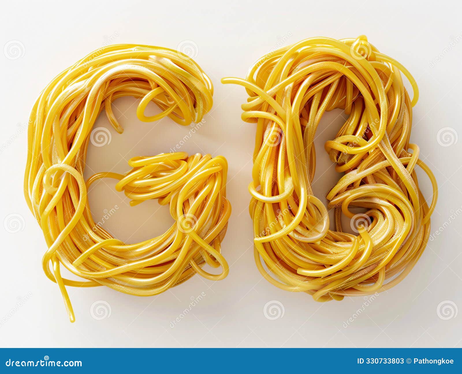 Letter G and B in the Shape of Spaghetti. Stock Illustration ...