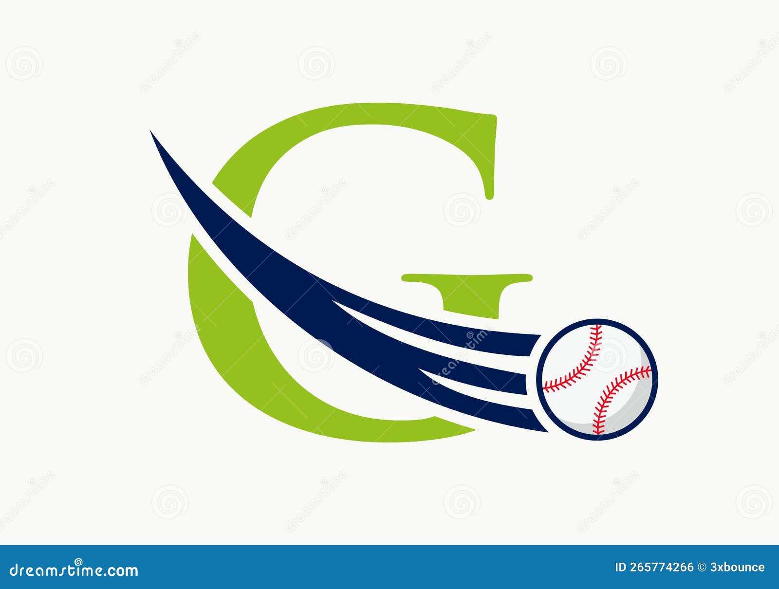 Letter G Baseball Logo Concept with Moving Baseball Icon Vector ...