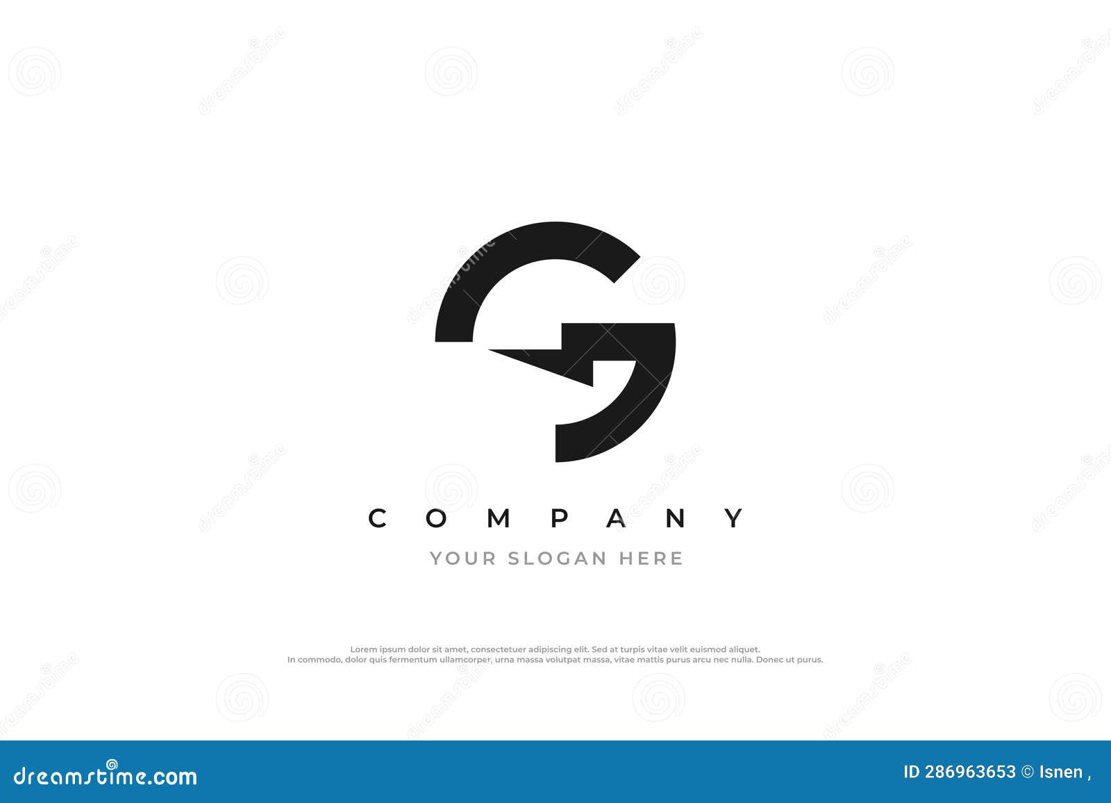 Letter G Bolt Logo Design stock vector. Illustration of symbol - 286963653
