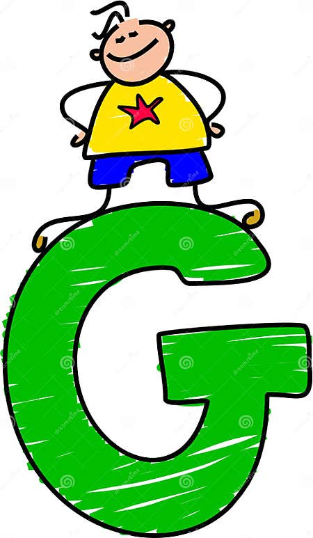 Letter G boy stock illustration. Illustration of isolated - 605546