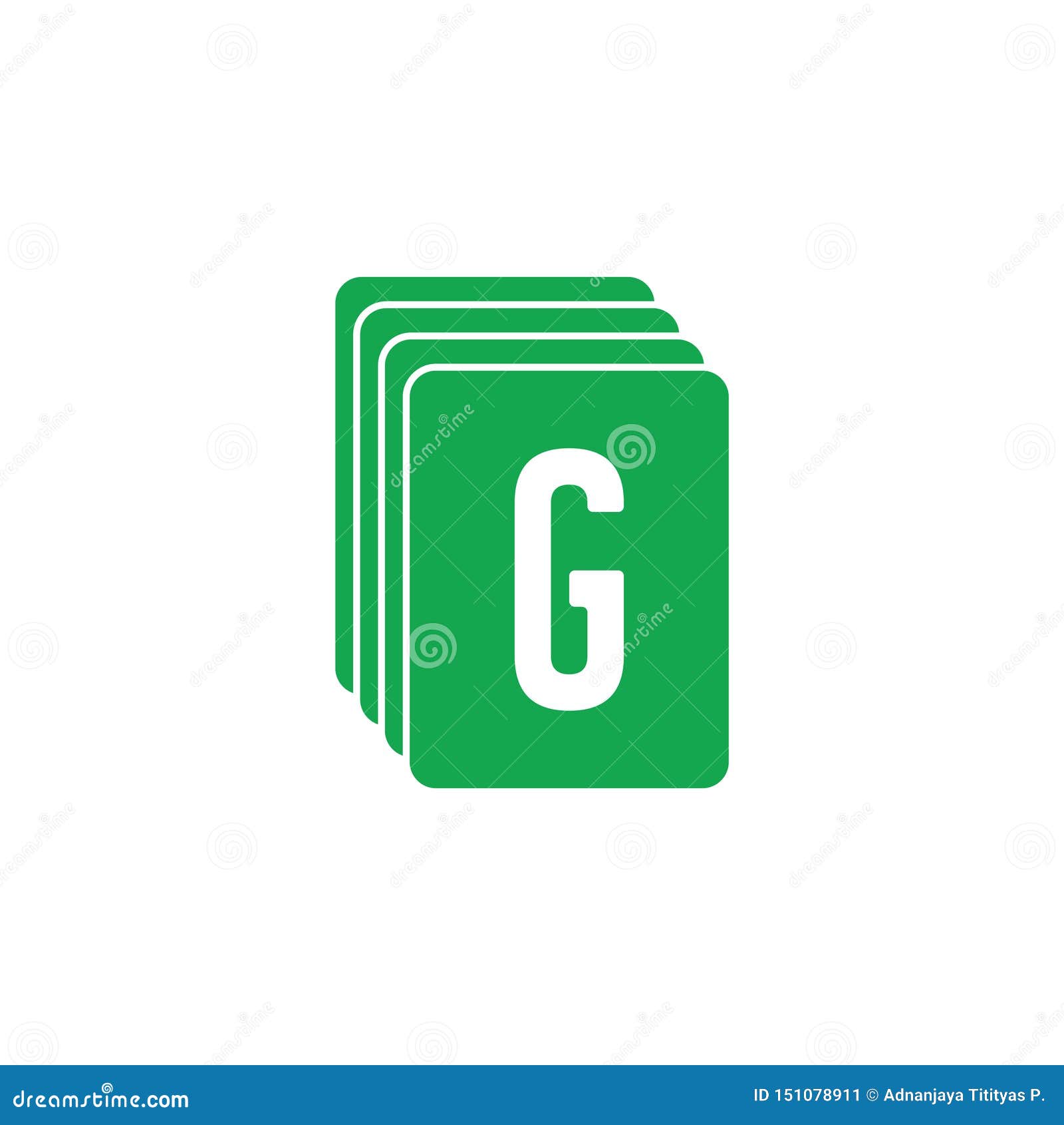 Letter G Card Symbol Logo Vector Stock Vector - Illustration of ...