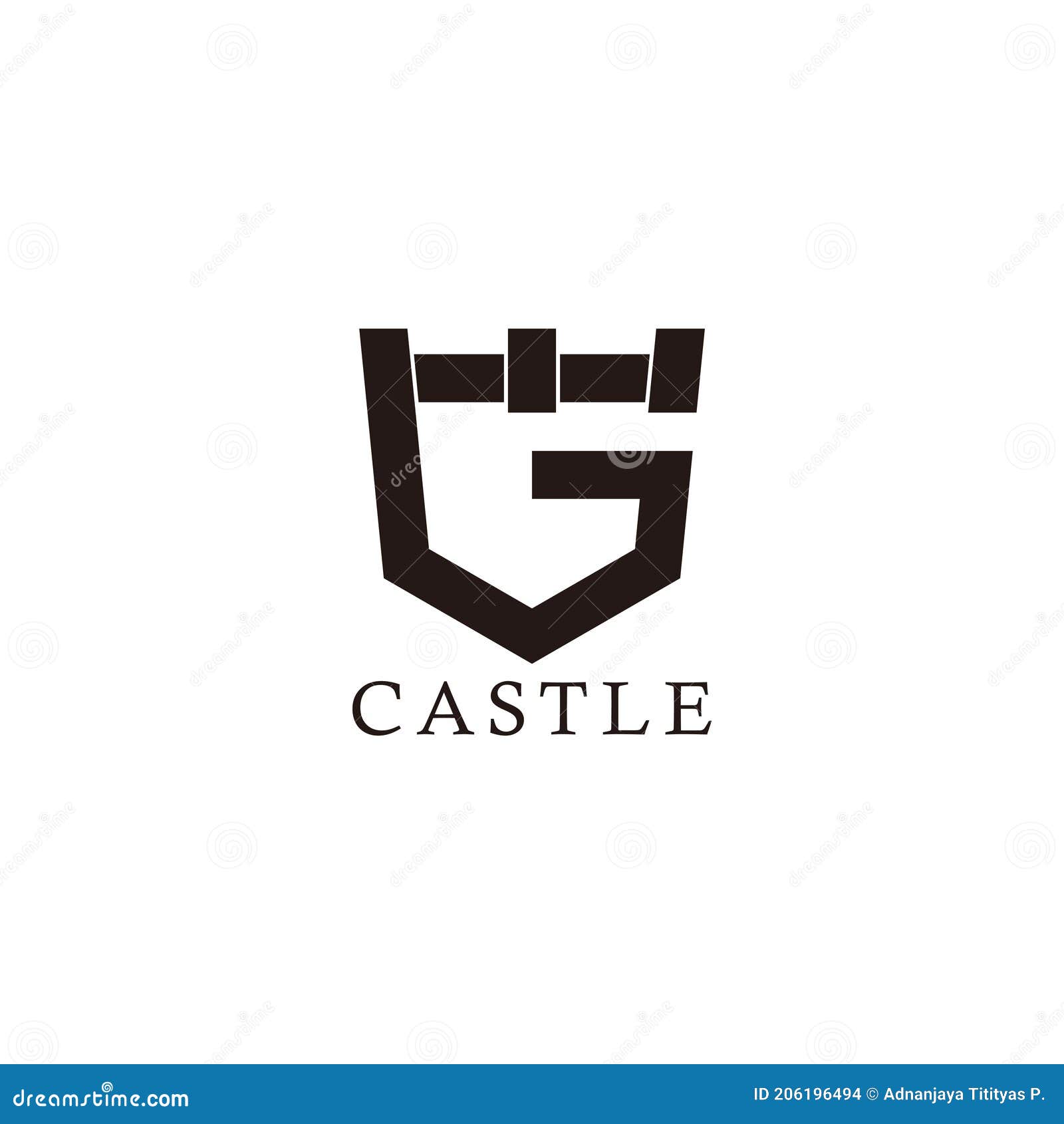 Letter G Castle Shape Simple Geometric Logo Vector | CartoonDealer.com ...
