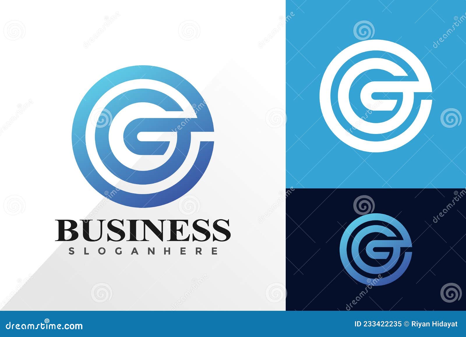 Letter G Circle Monogram Logo and Icon Design Vector Concept for ...