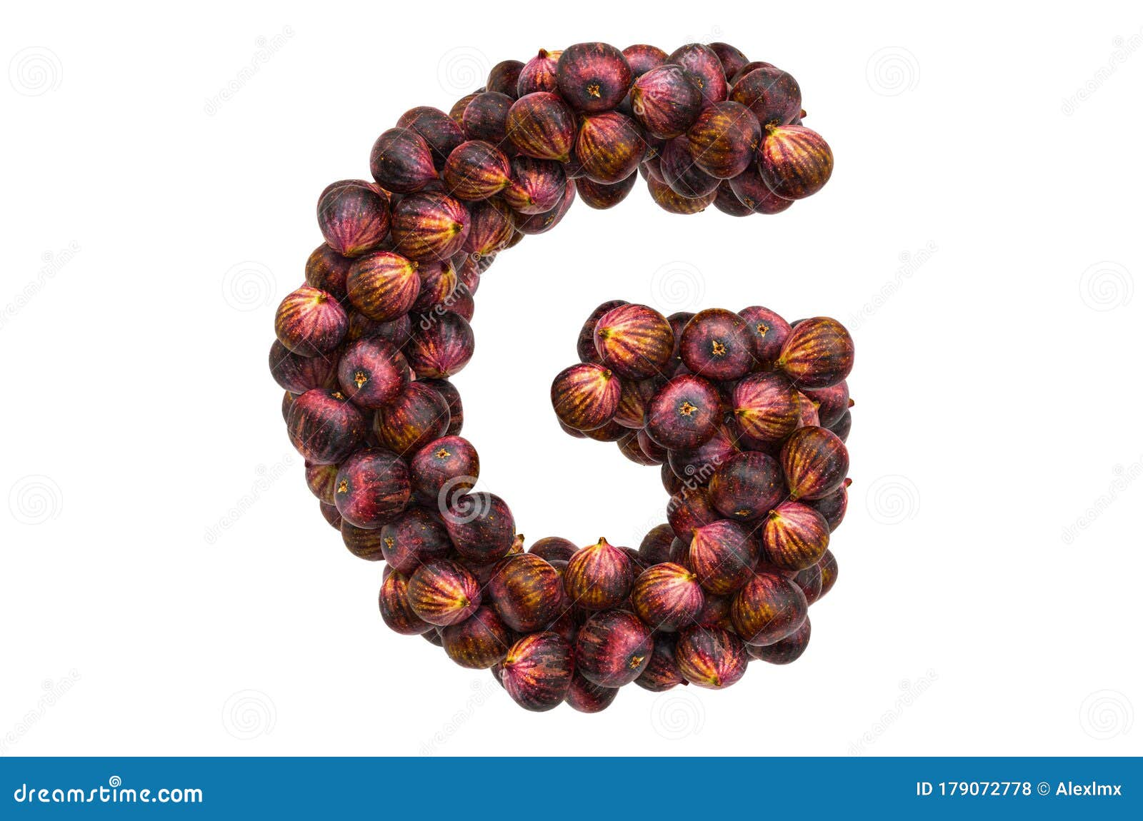 Letter G from Common Figs, 3D Rendering Stock Illustration ...