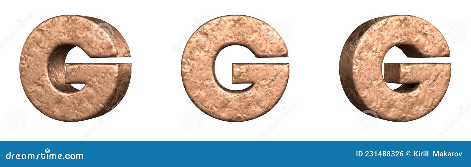 Letter B From Copper Letters Alphabet Collection Set. Isolated. 3D ...