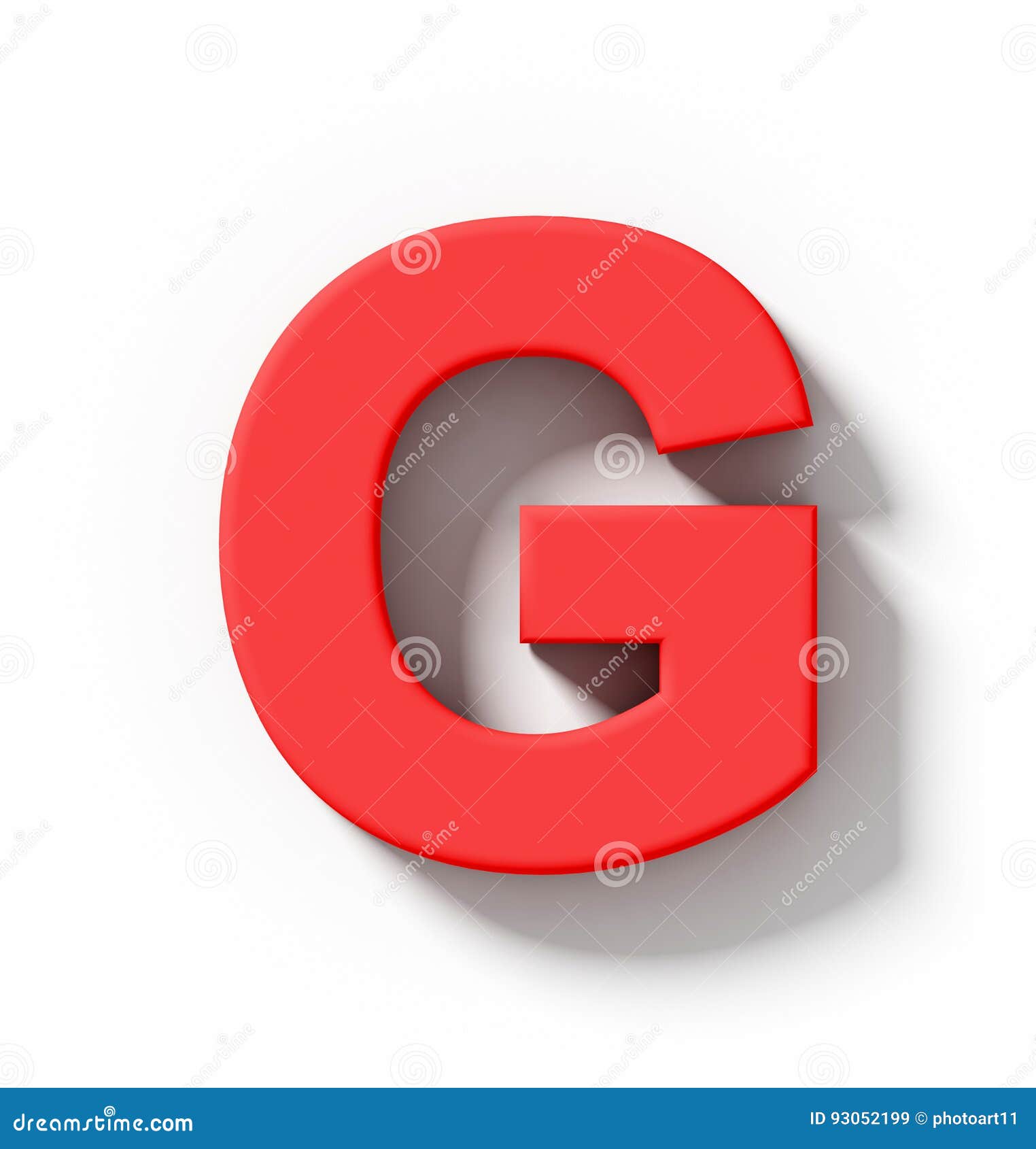 Letter G 3D Red Isolated on White with Shadow - Orthogonal Projection ...