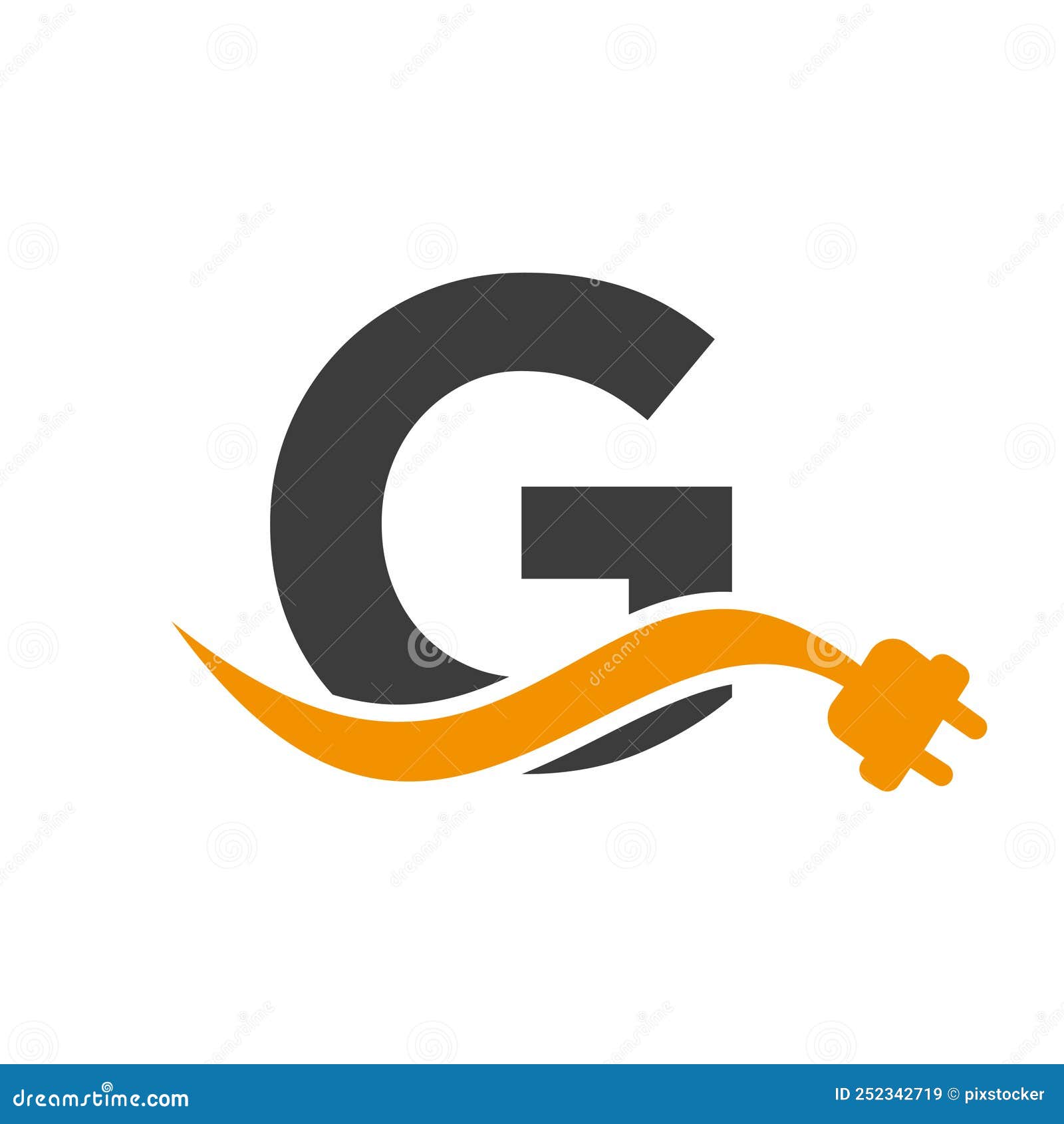 Letter G Electricity or Electrical Logo Concept with Electric Plug ...