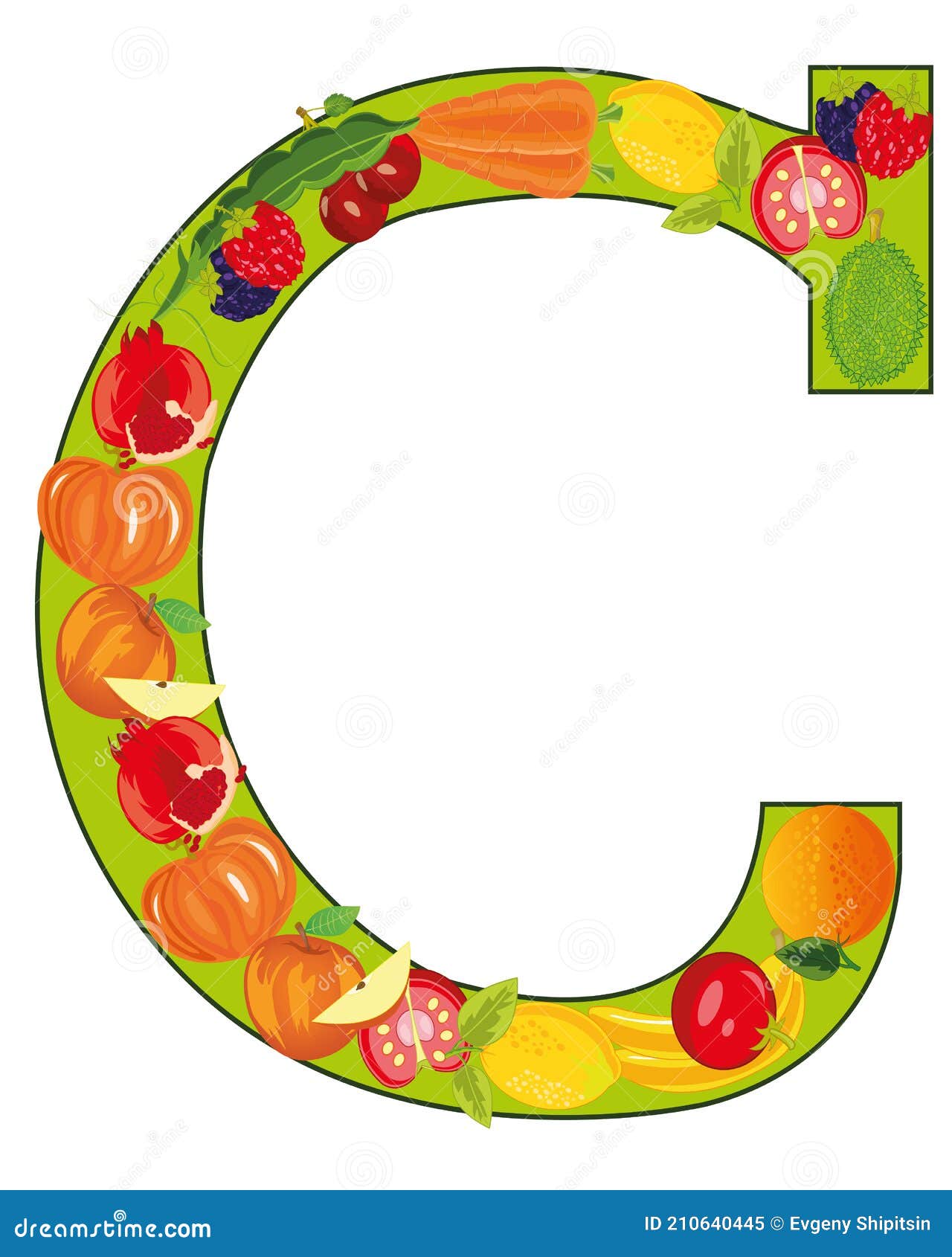 Letter G English from Fruit and Vegetables Stock Vector - Illustration ...