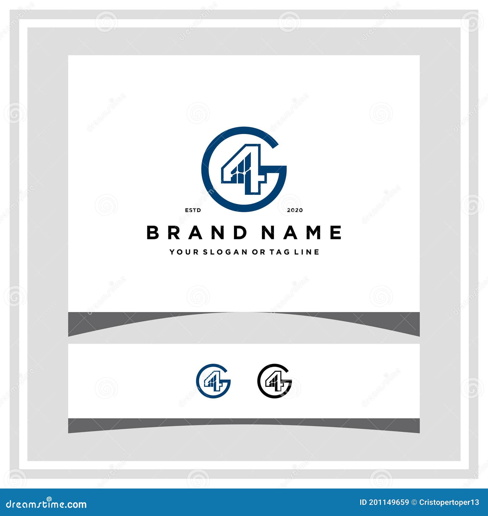 Letter G4 Finance Logo Design Concept Vector Template Stock ...