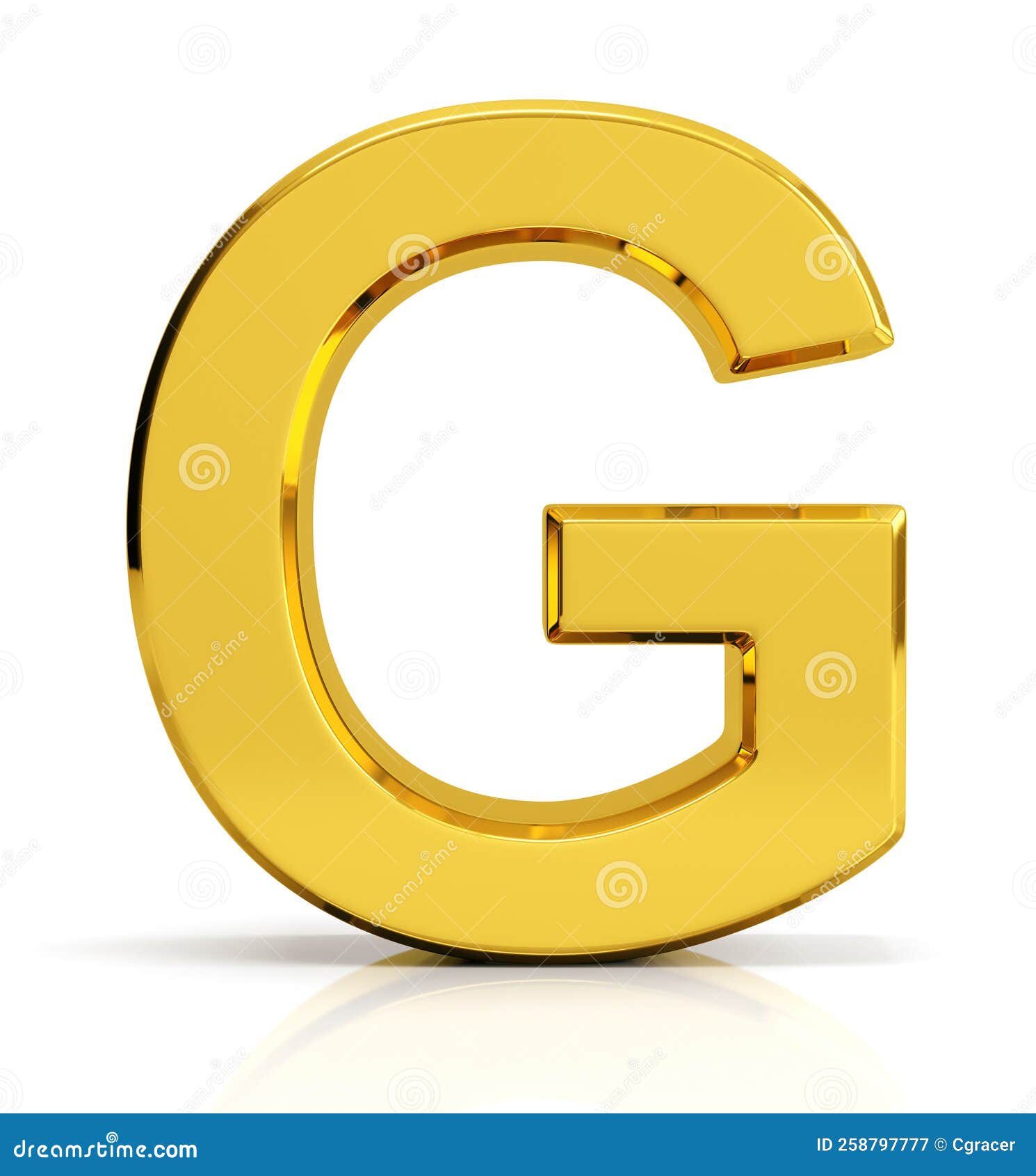 Letter G. Front View. 3d Render Stock Illustration - Illustration of ...