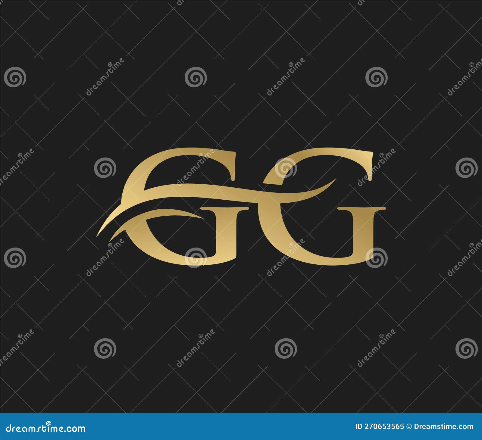 Letter G G linked logo stock vector. Illustration of round - 270653565