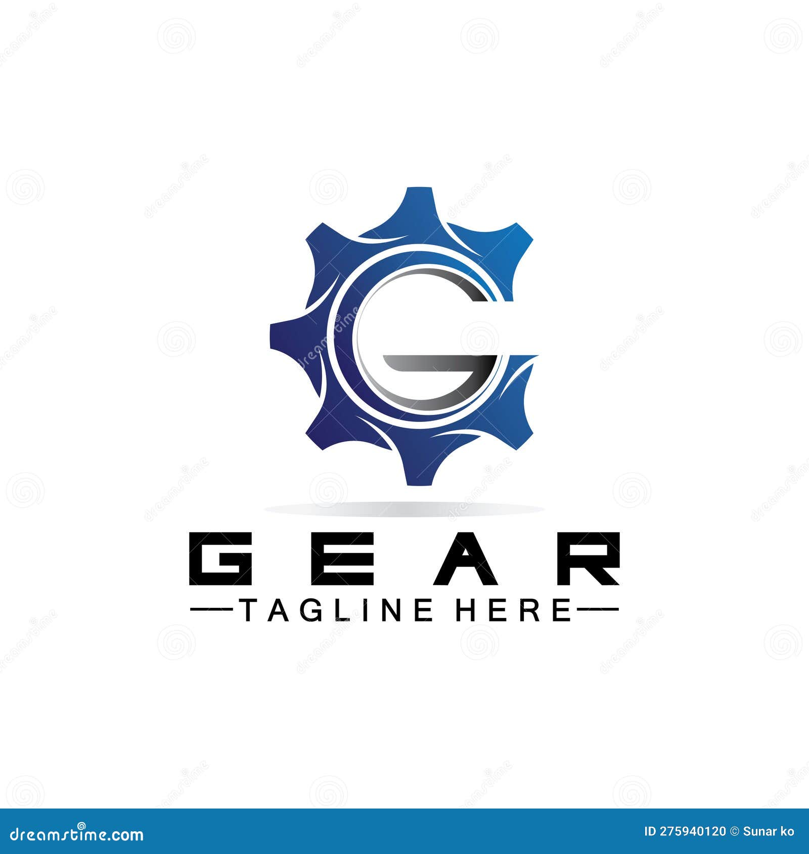 Letter G Gear Engineer Logo Design Template Stock Vector - Illustration ...