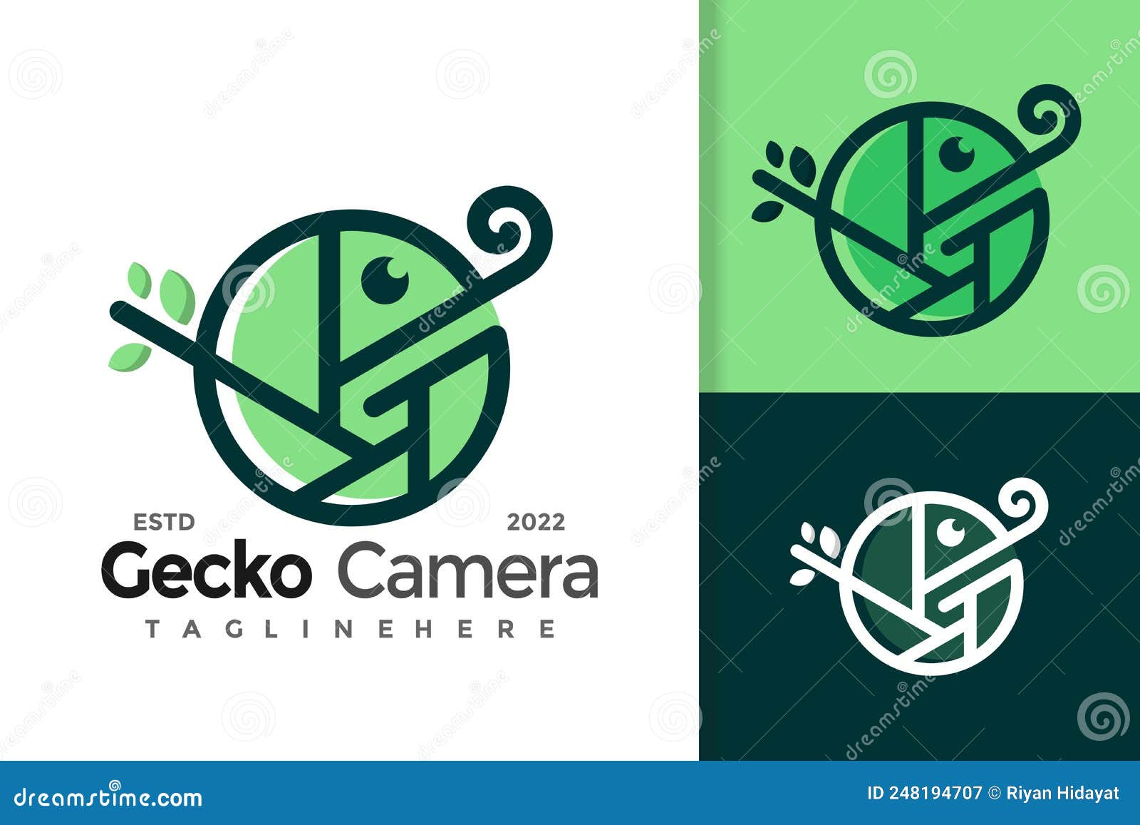 Letter G Gecko Camera Logo Design Vector Template Stock Vector ...