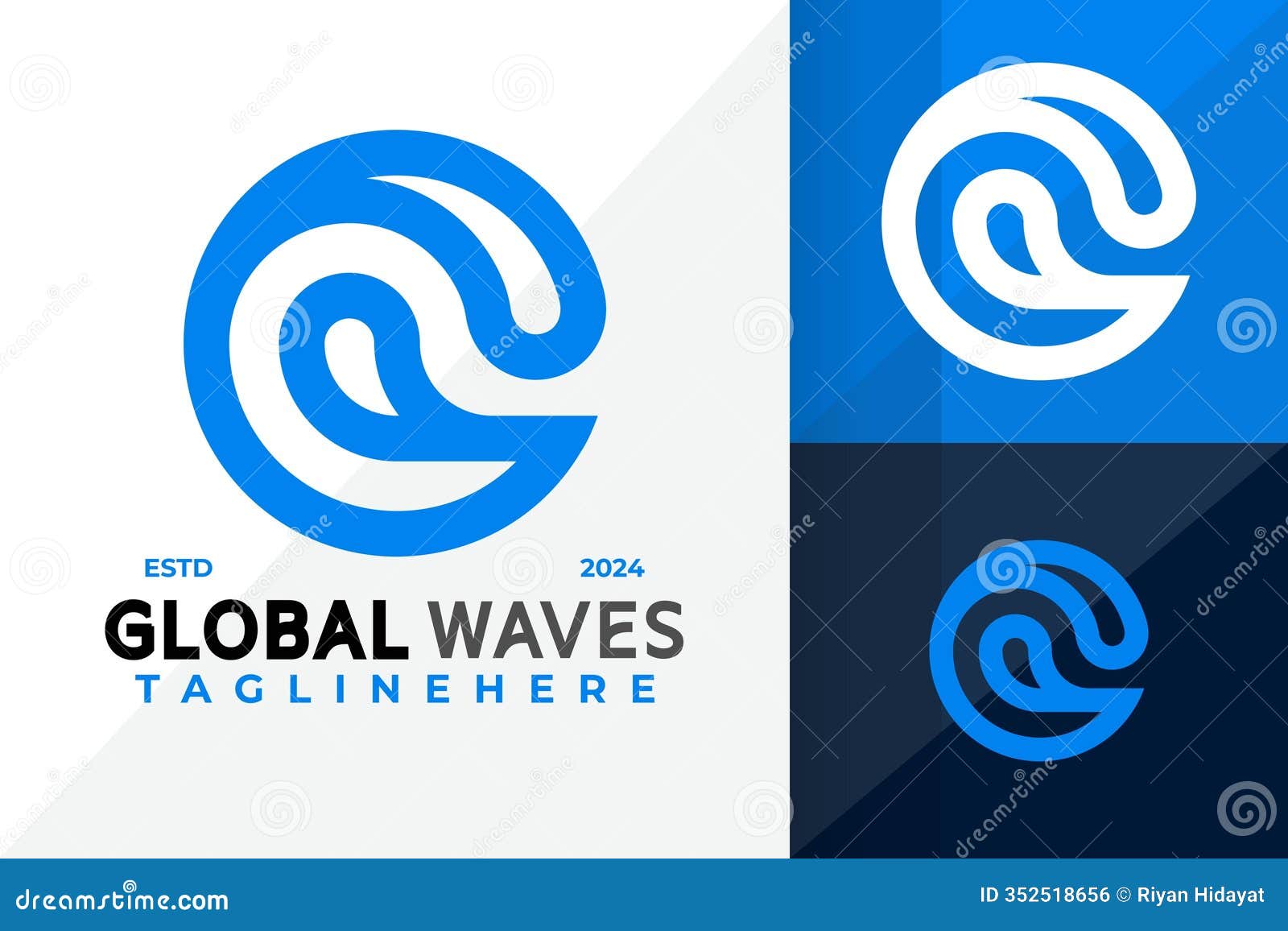 Letter G Global Wave Logo Icon Vector Design Illustration Stock ...