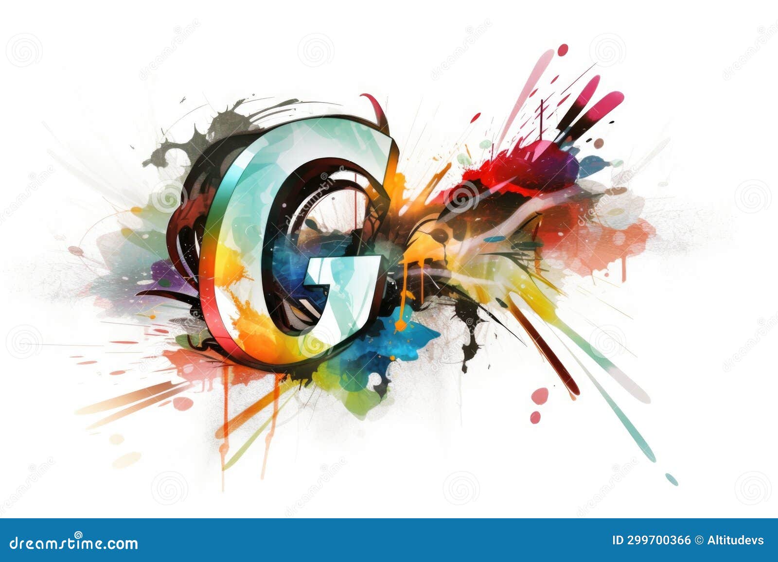 Letter G, Graffiti Style, on White Background Stock Illustration ...