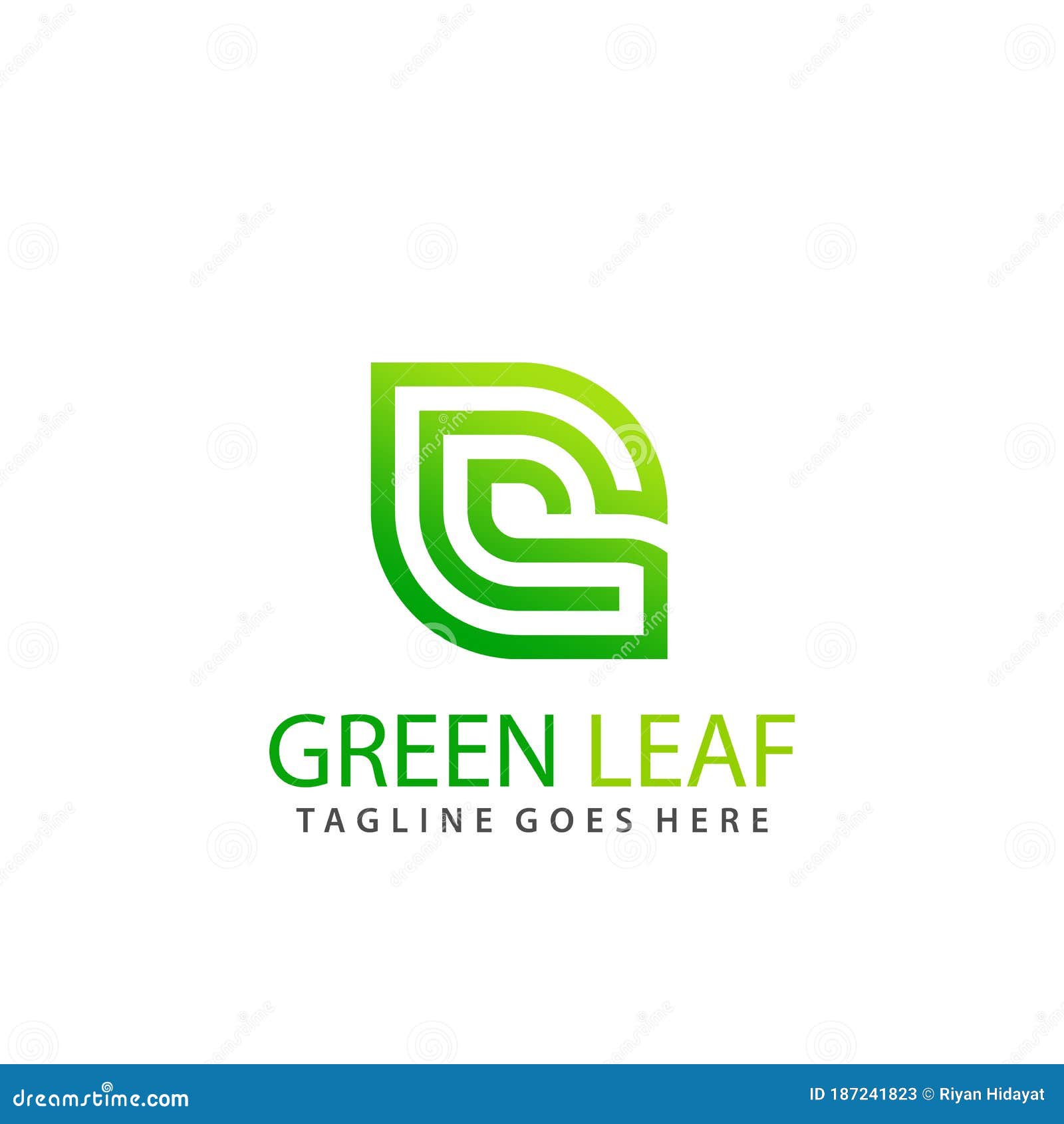 Letter G Green Leaf Monogram Logo Design Vector Illustration Stock ...