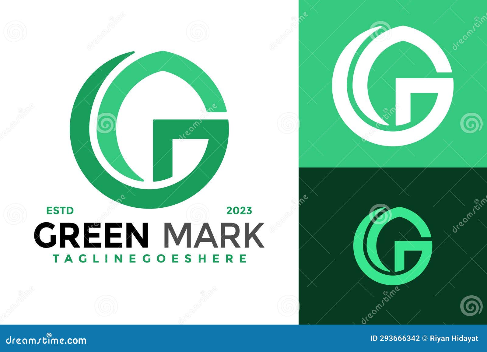 Letter G Green Monogram Logo Design Vector Symbol Icon Illustration ...