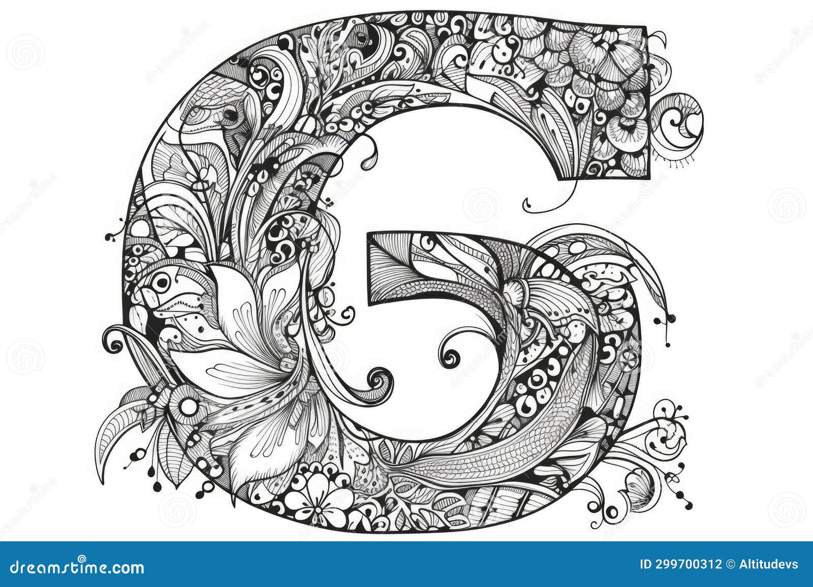 Letter G, Hand-drawn Doodle Style, on White Background Stock Photo ...