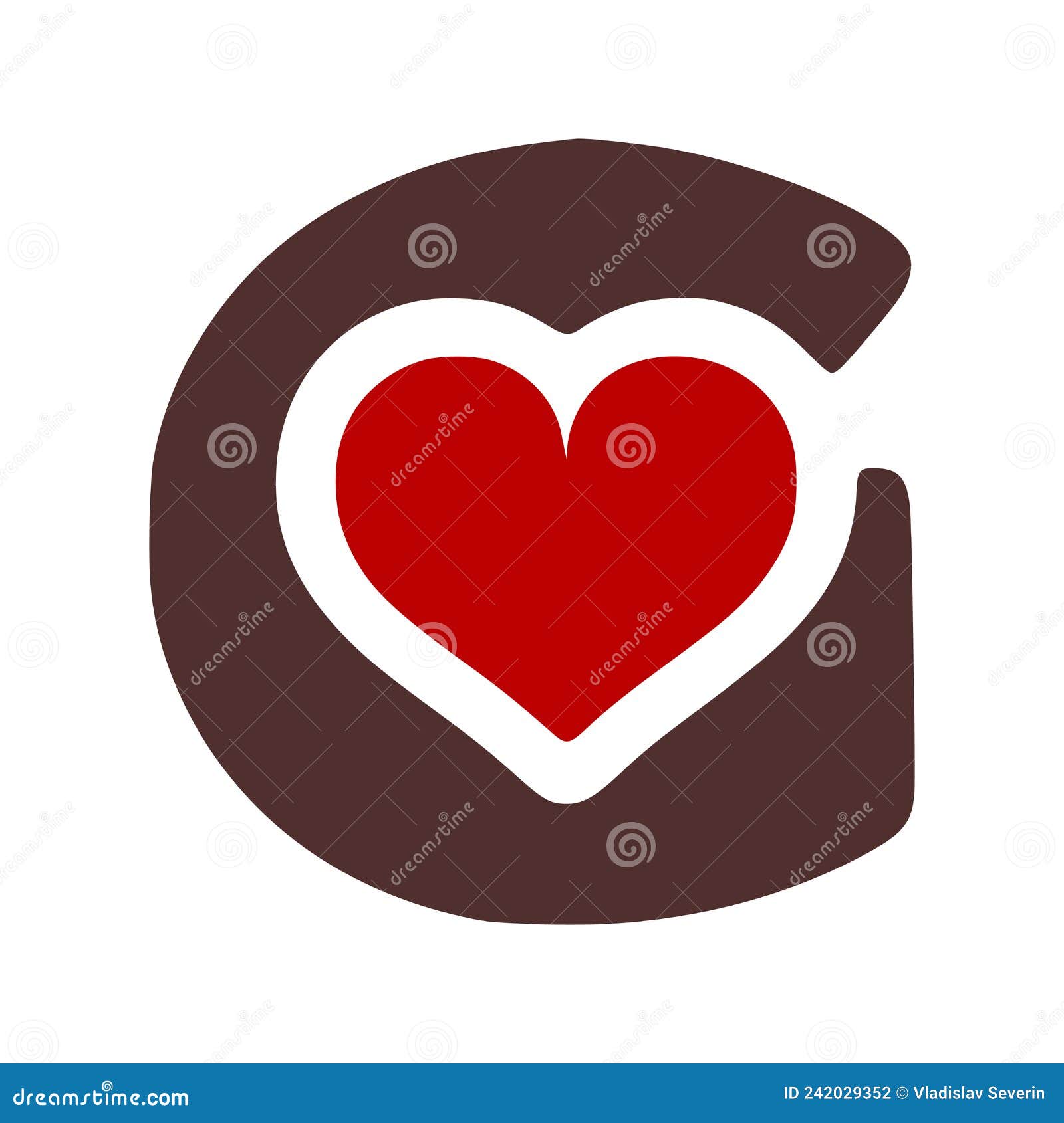 Letter g with heart symbol stock vector. Illustration of graphic ...