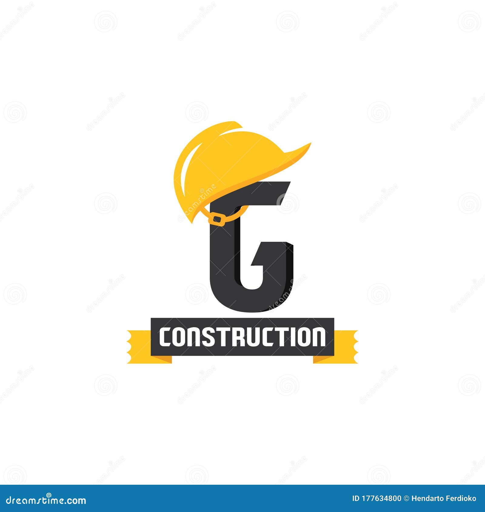 Letter G Helmet Construction Logo Vector Design. Security Building ...