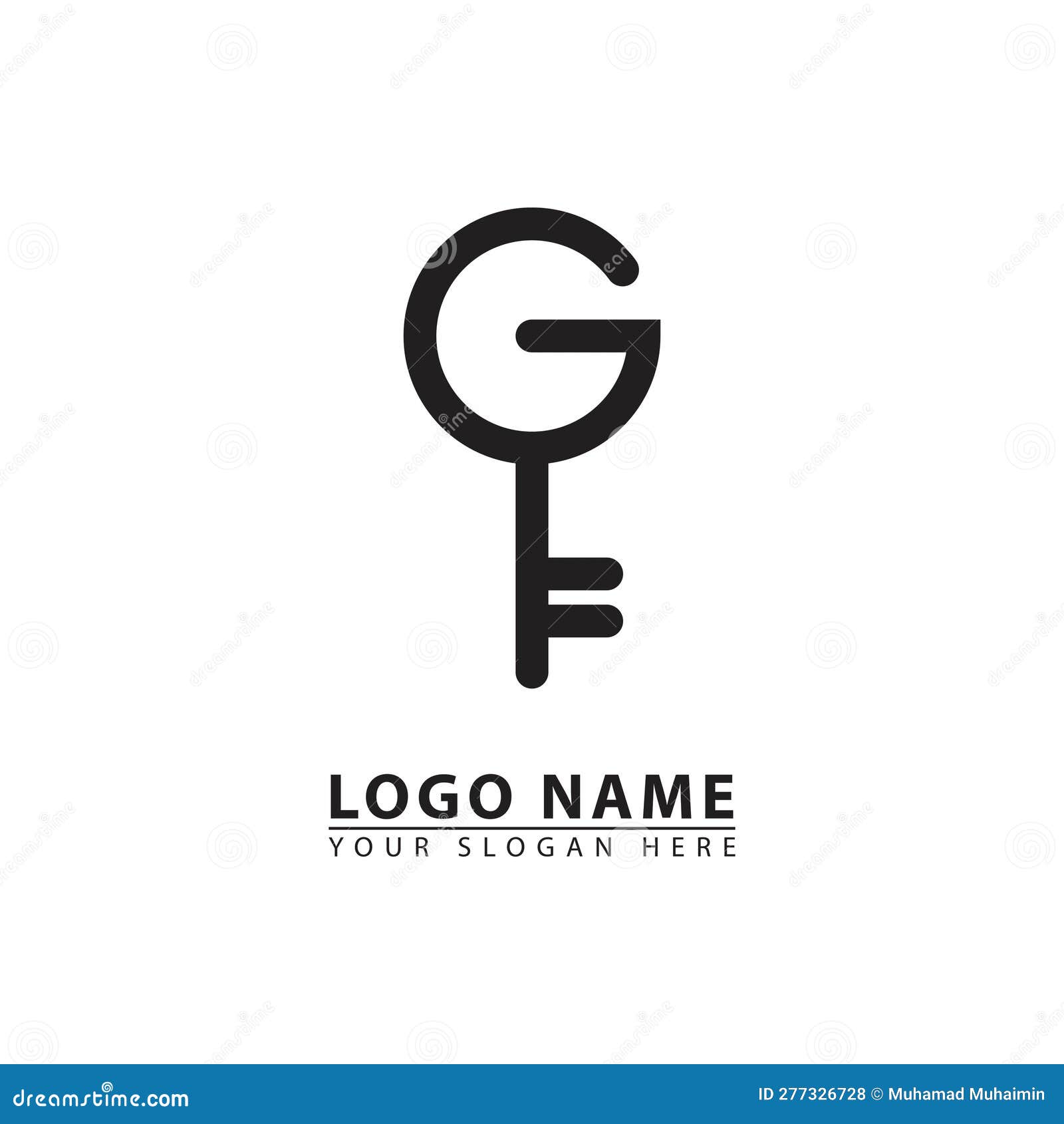 Letter G and Key Vector Logo Icon Stock Vector - Illustration of simple ...