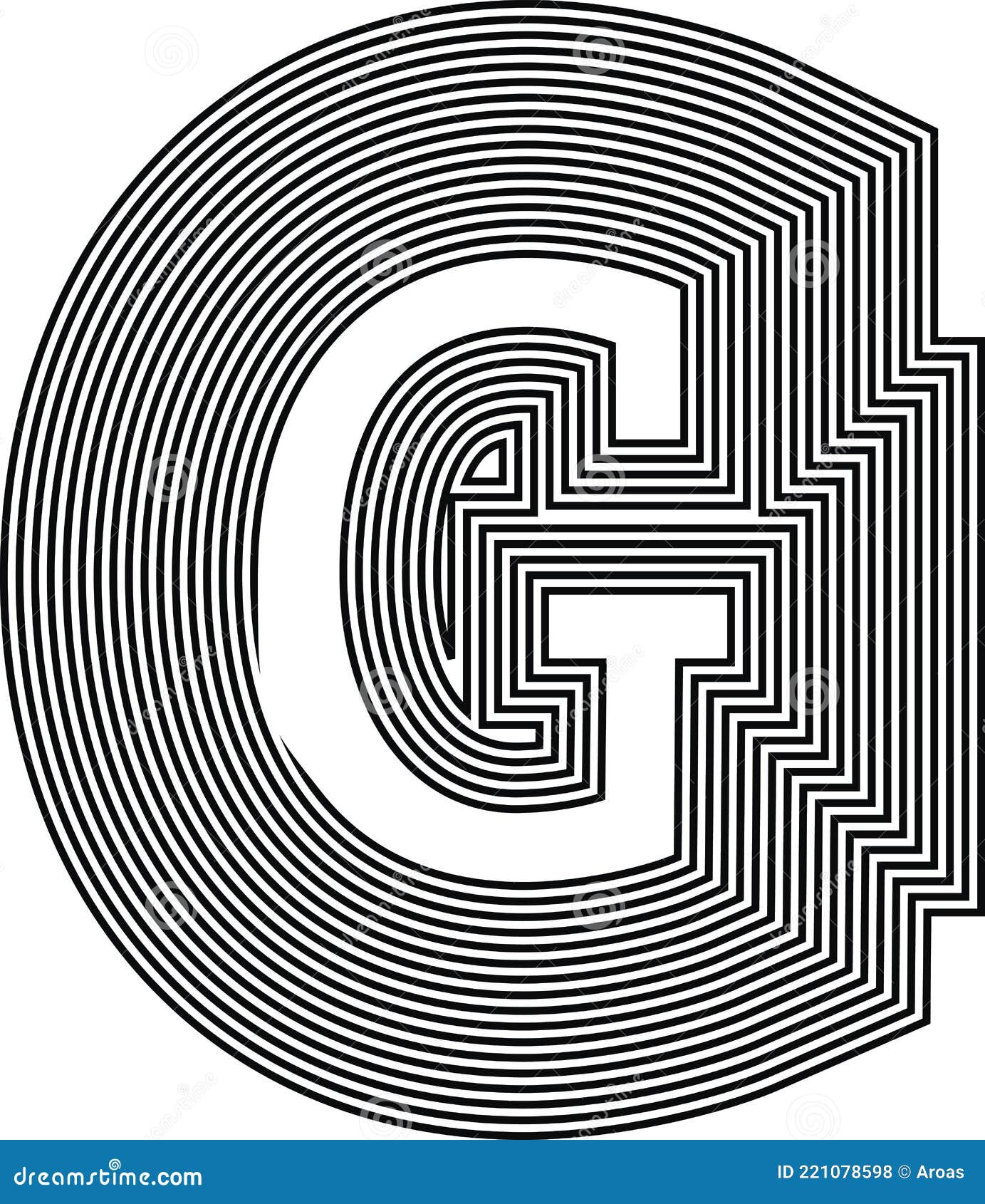 Letter G Line Logo Icon Design Stock Vector - Illustration of alphabet ...