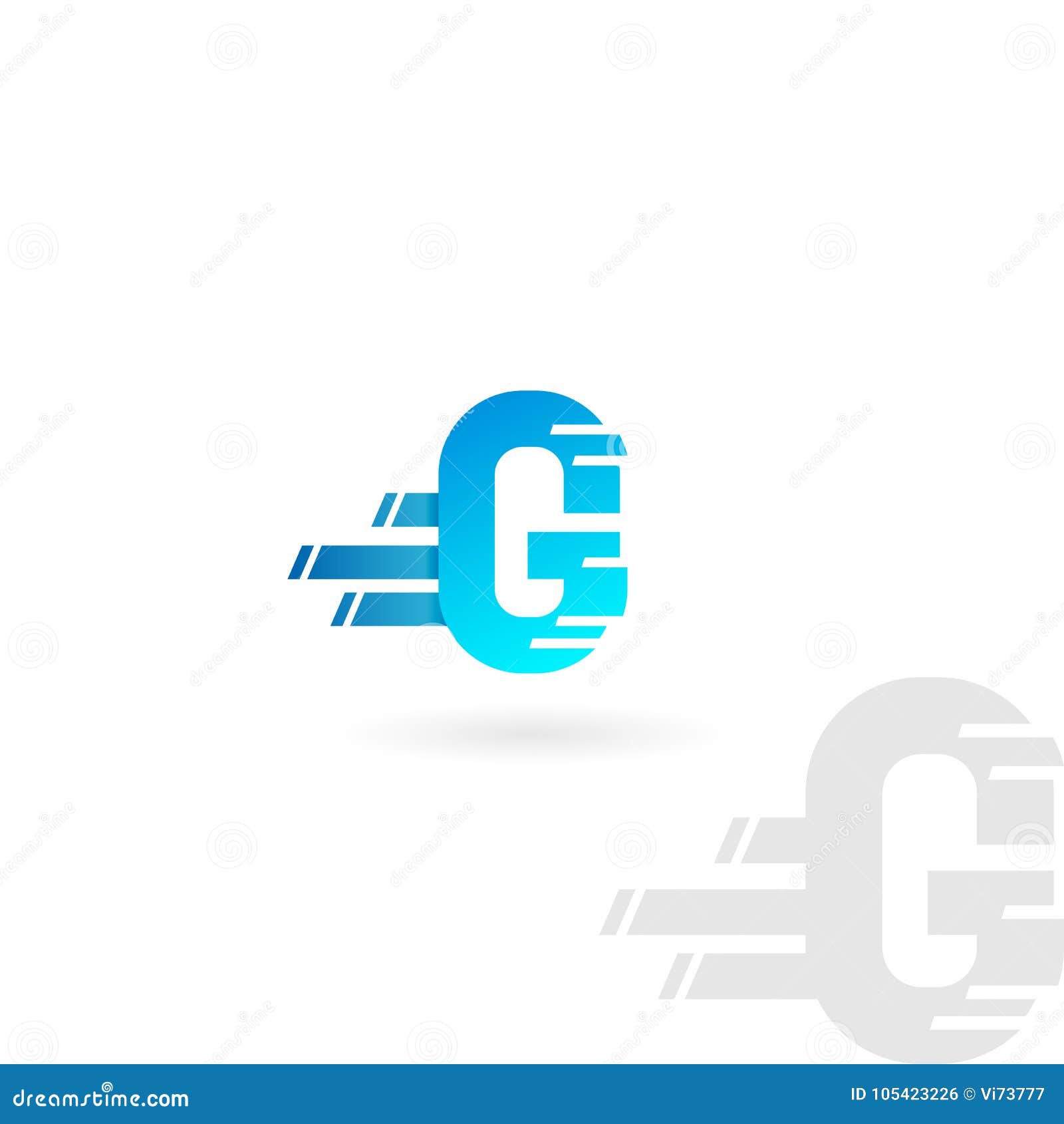 Letter G Logo. Blue Distorted Vector Icon. Speed Concept Font. Stock ...