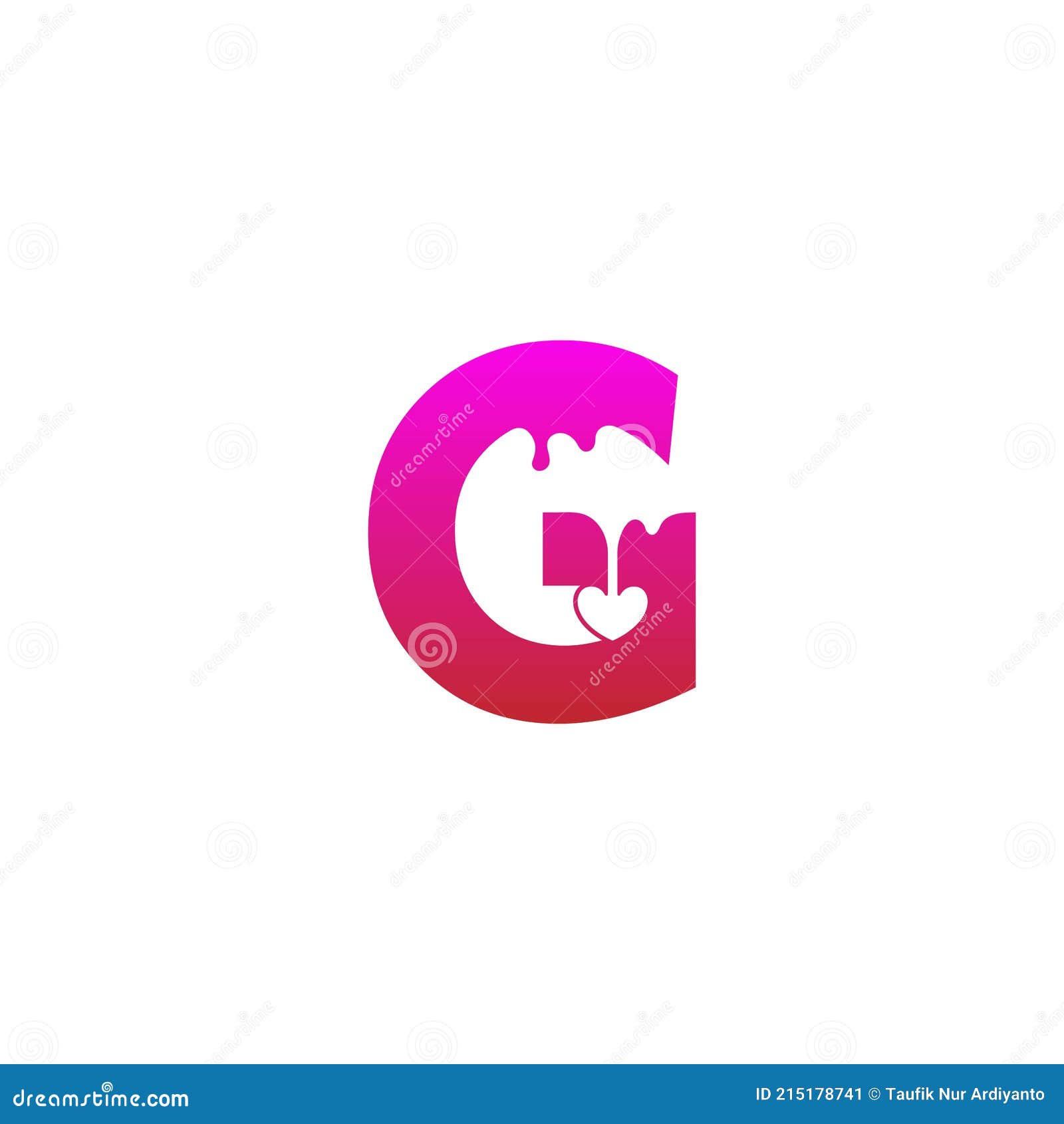 Letter G Logo Icon with Melting Love Symbol Design Template Stock ...