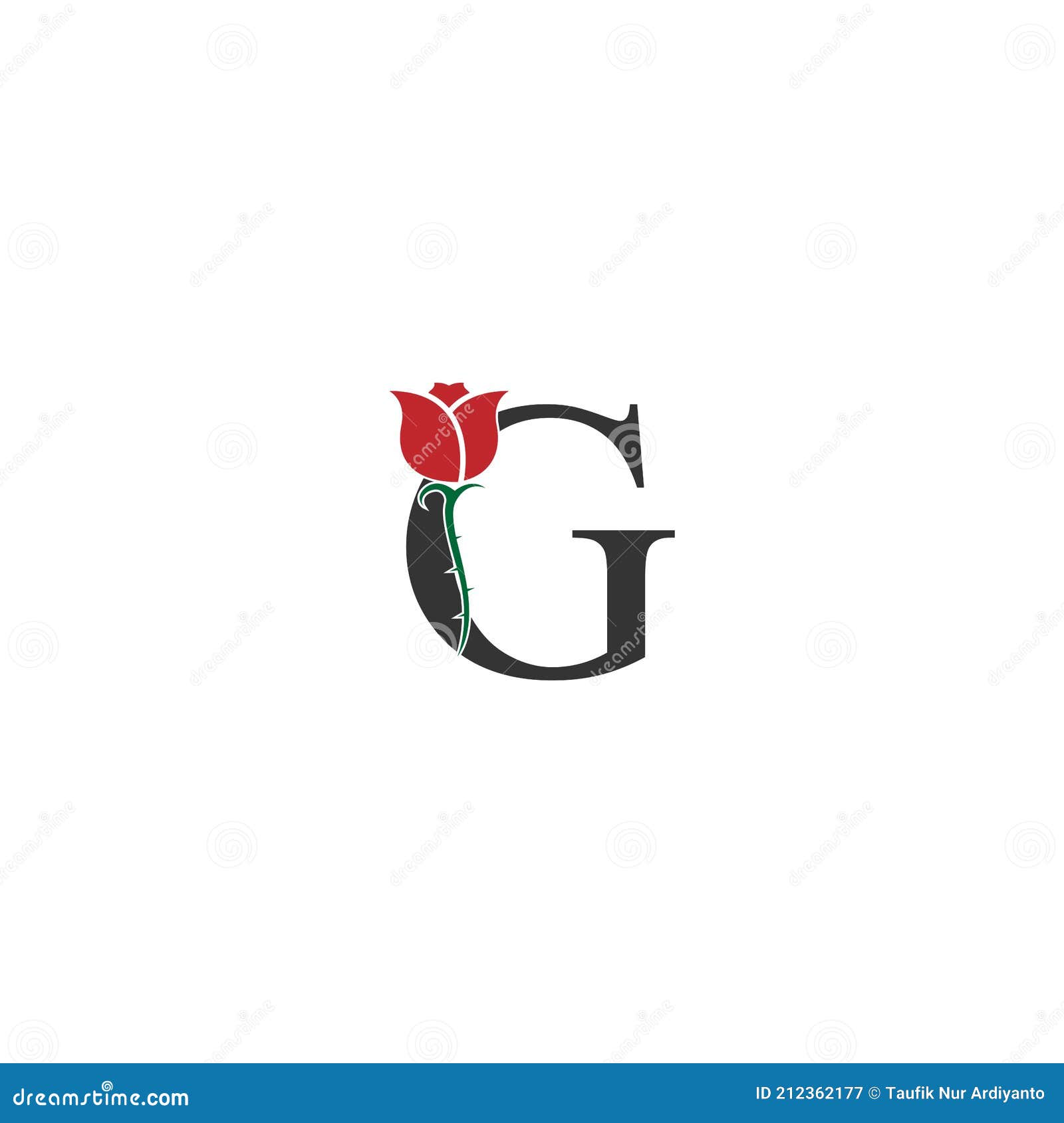 Letter G Logo Icon with Rose Design Vector Stock Vector - Illustration ...