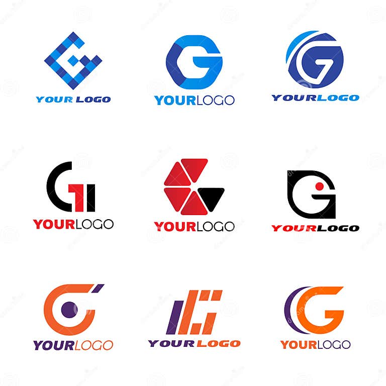 Letter G Logo Vector Set Design Stock Vector - Illustration of hexagon ...