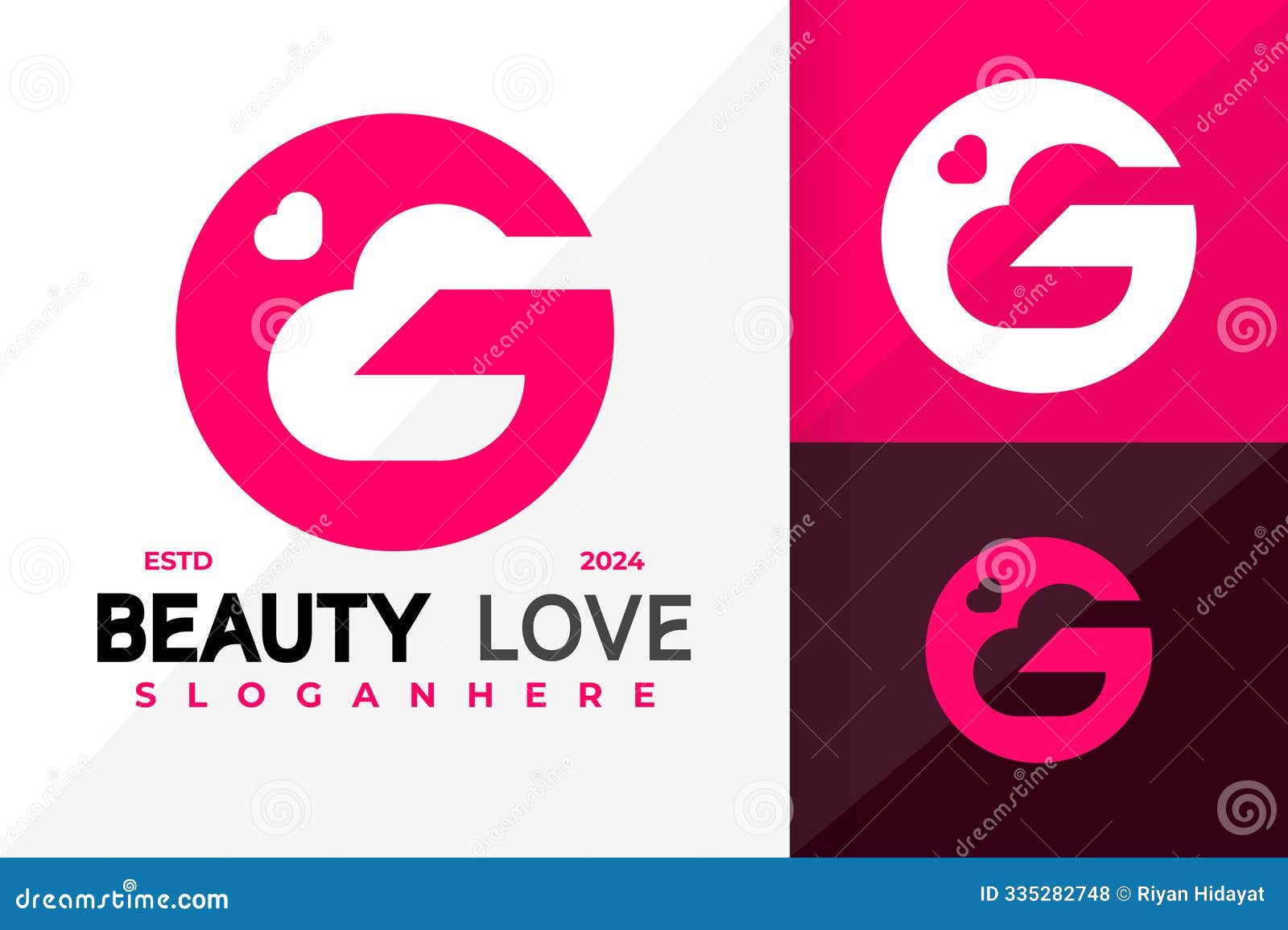 Letter G Love Logo Icon Vector Design. Creative Simple Logos Designs ...