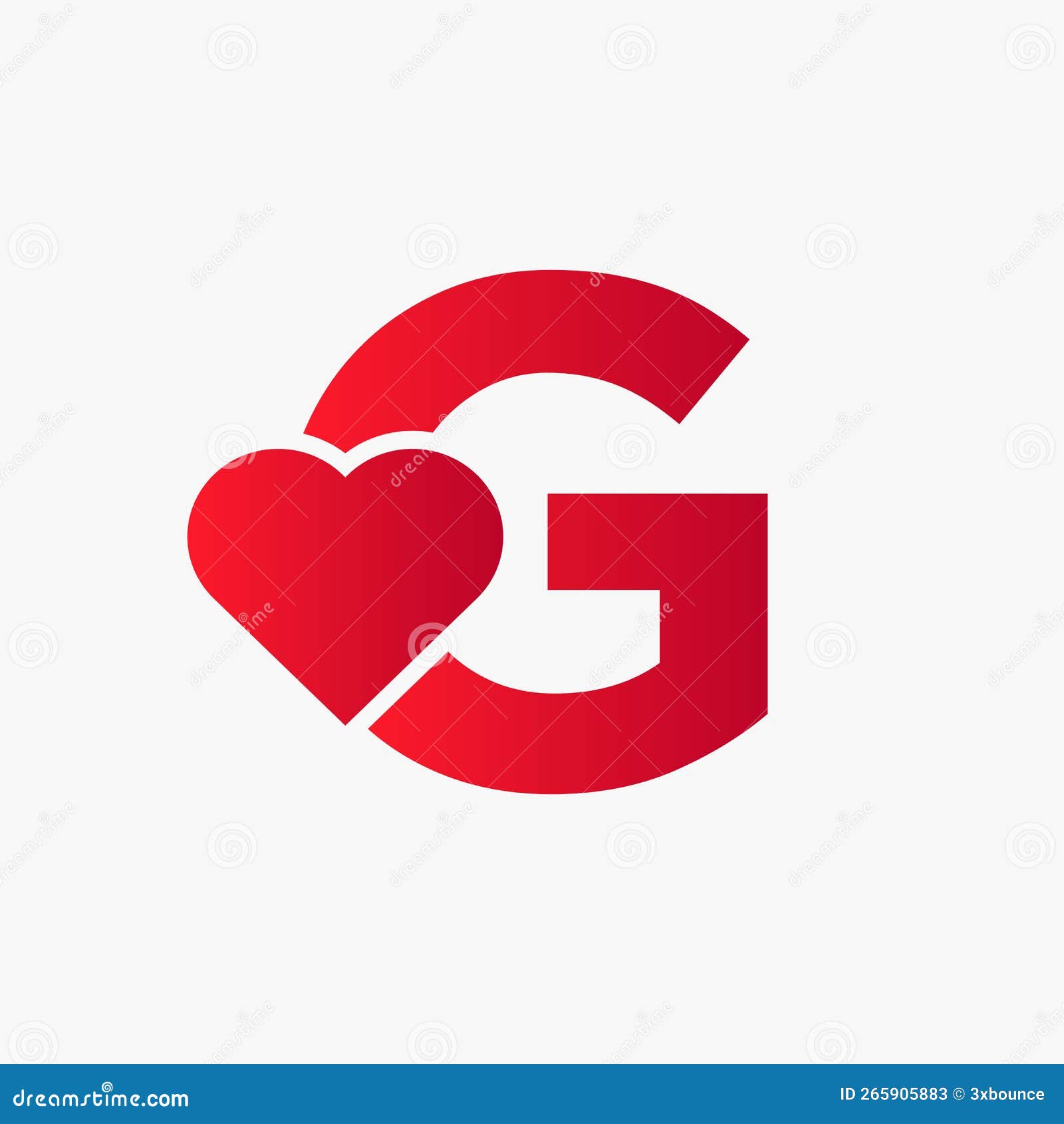 Letter G Love Symbol and Heart Icon Concept Vector Template Stock ...