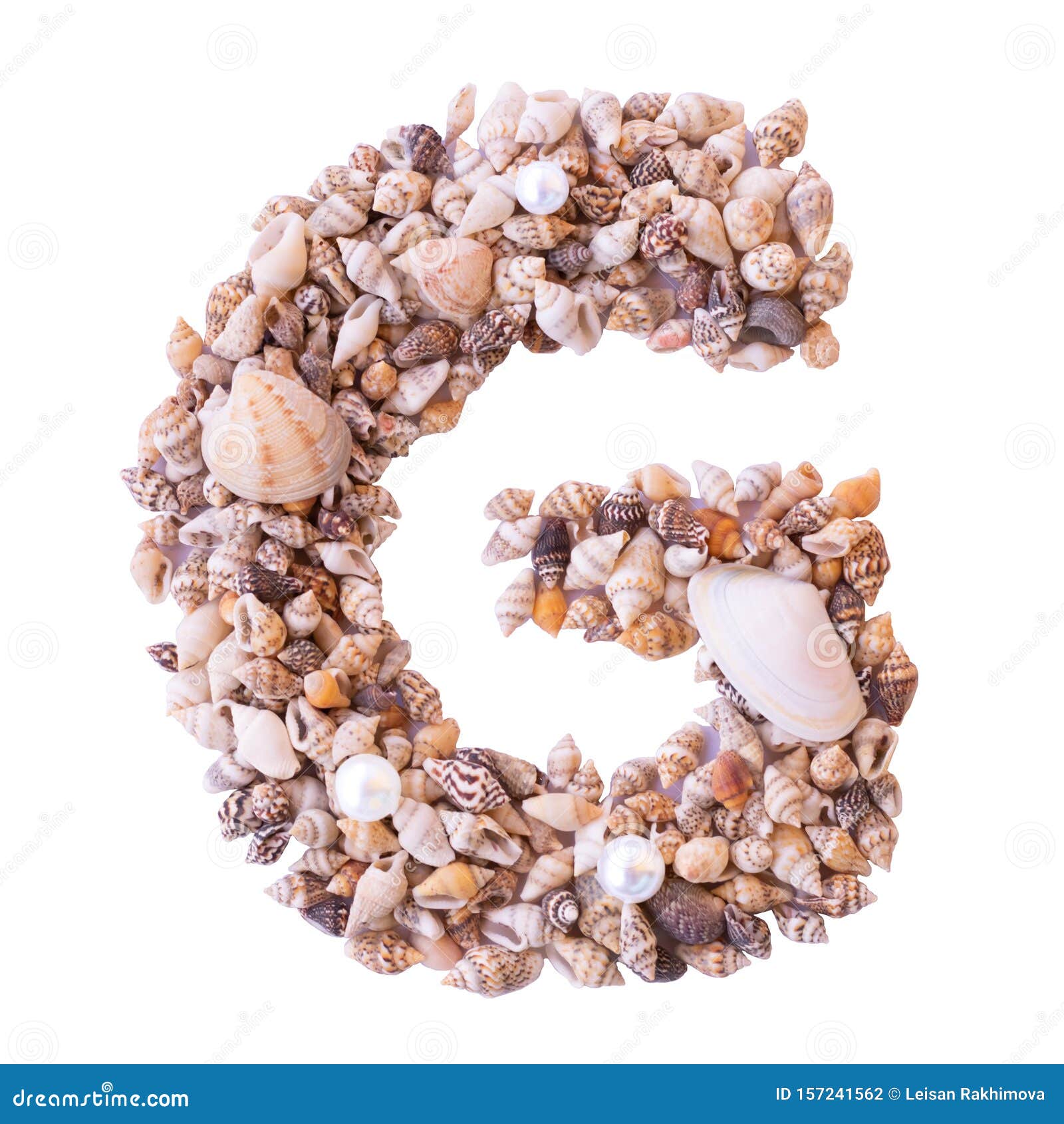 Letter G Made of Tiny Seashells. Stock Photo - Image of draw, sign ...