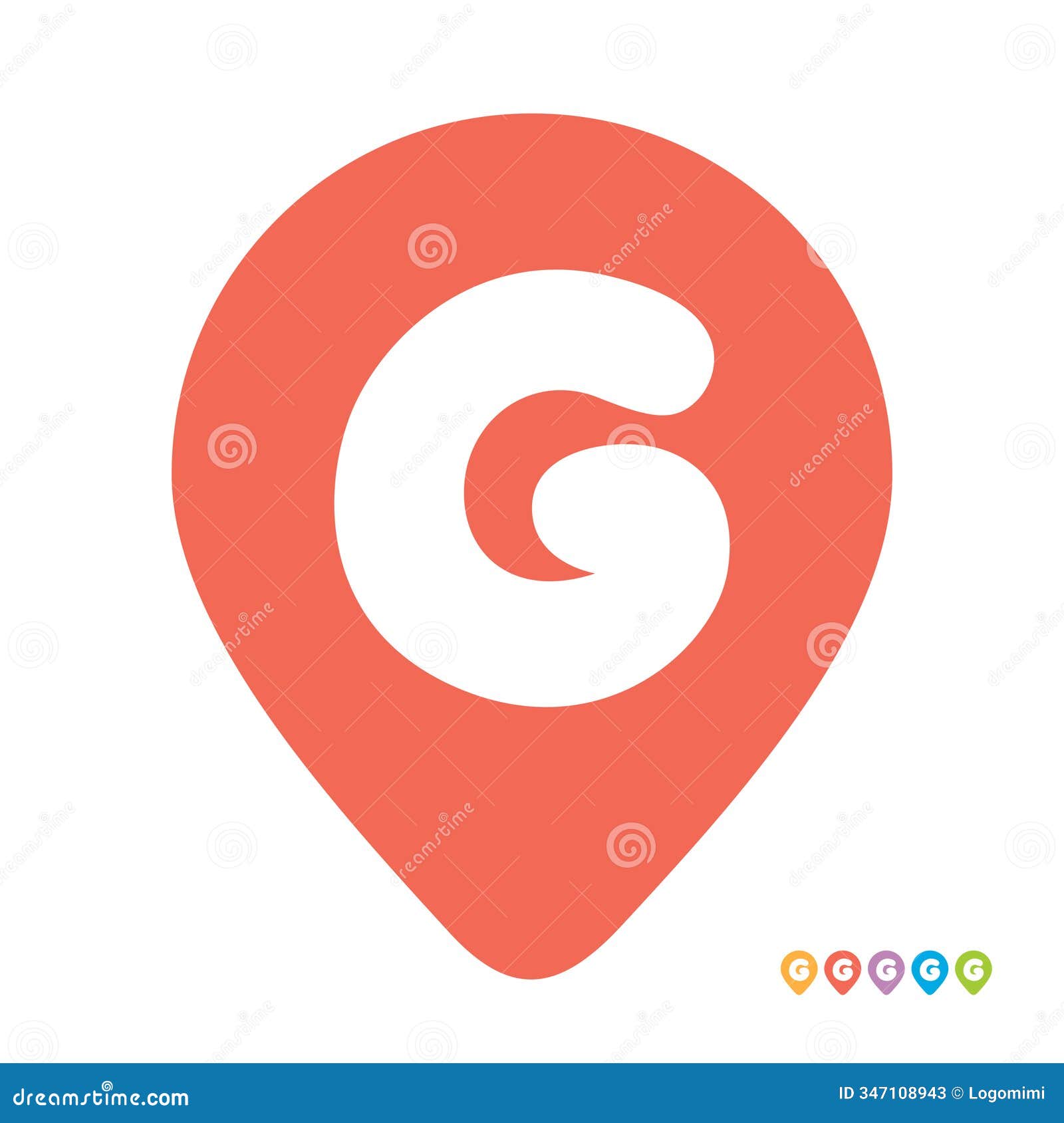 Letter G Map Location Pin Icon Vector Illustration Stock Illustration ...