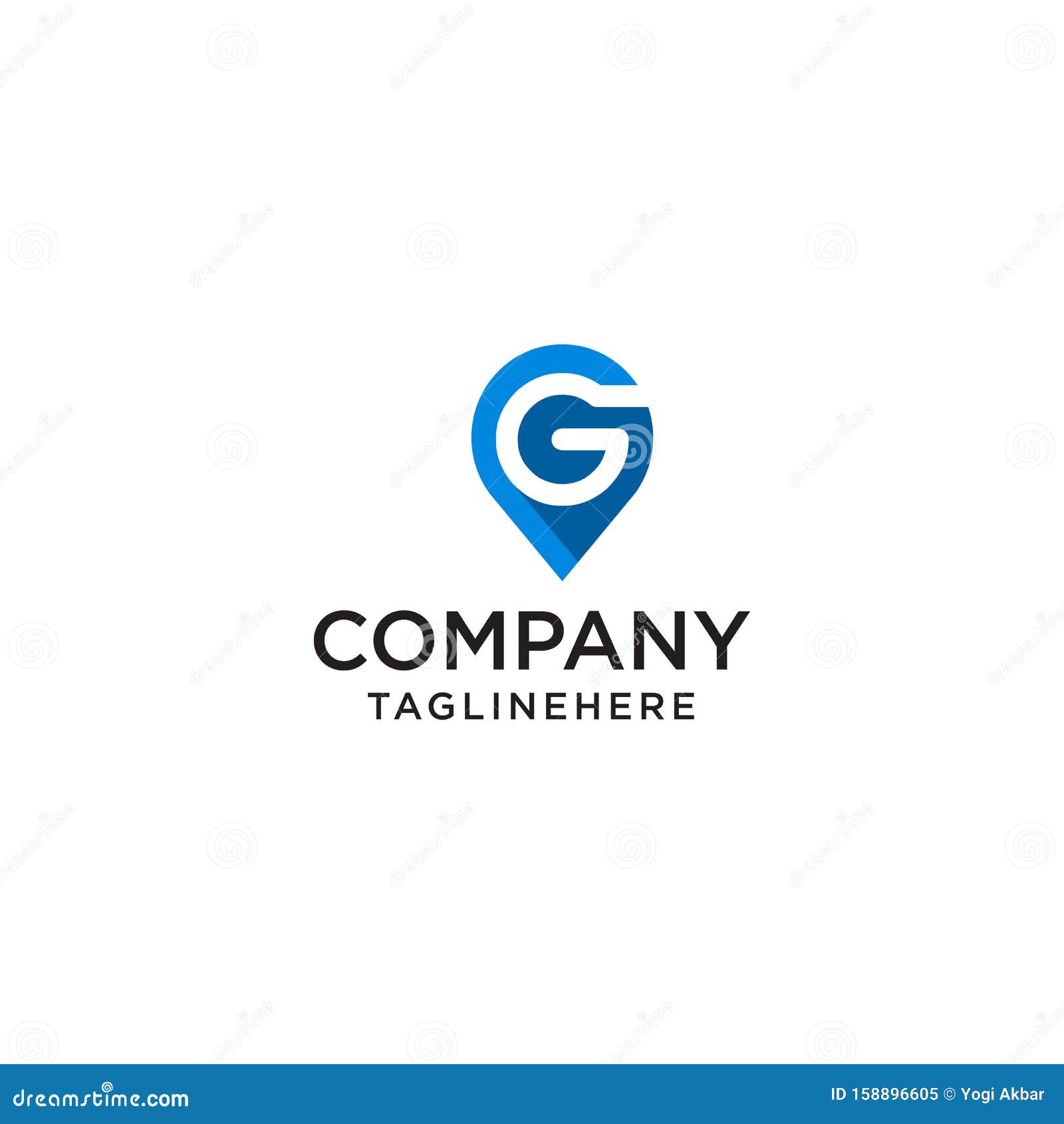 Letter G with Map Pointer Logo Design Concept Template Stock Vector ...