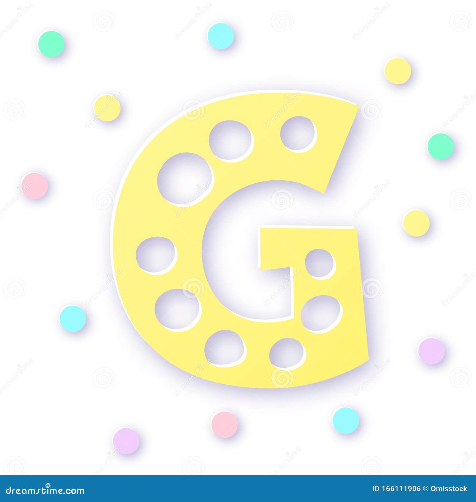 Letter G in Paper Cut Style on White Background. Typographic Design ...