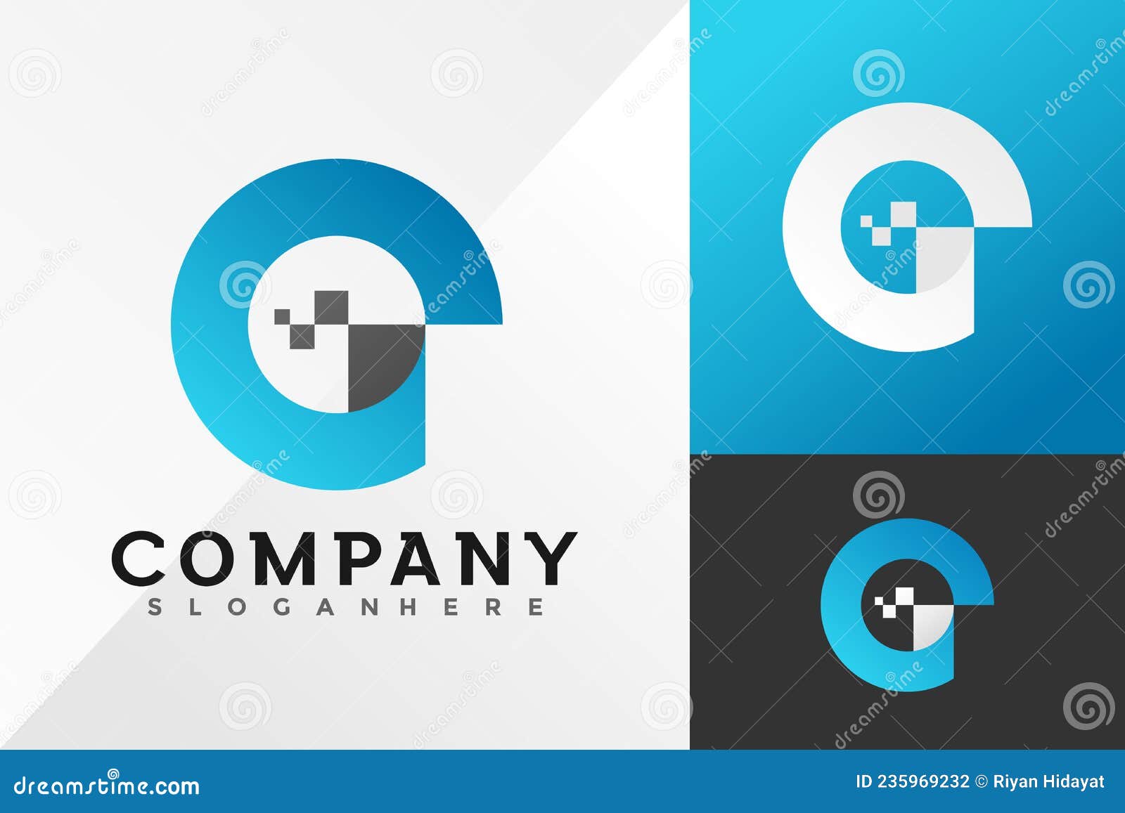 Letter G Pixel Creative Logo Design Vector Illustration Template Stock ...