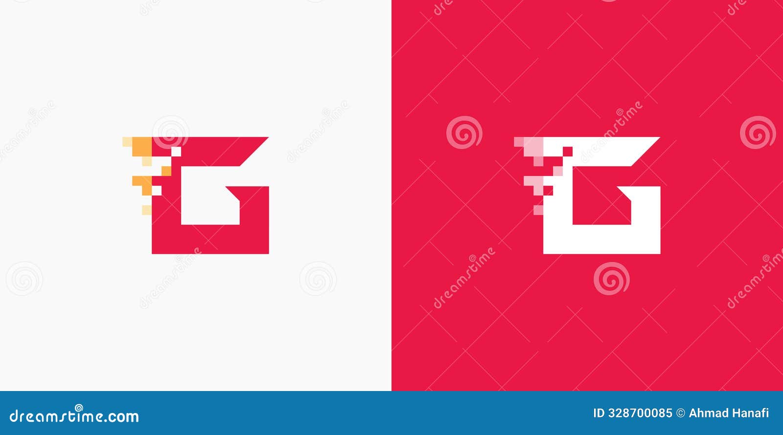 Letter G Pixel Logo Design. Stock Illustration - Illustration of logo ...