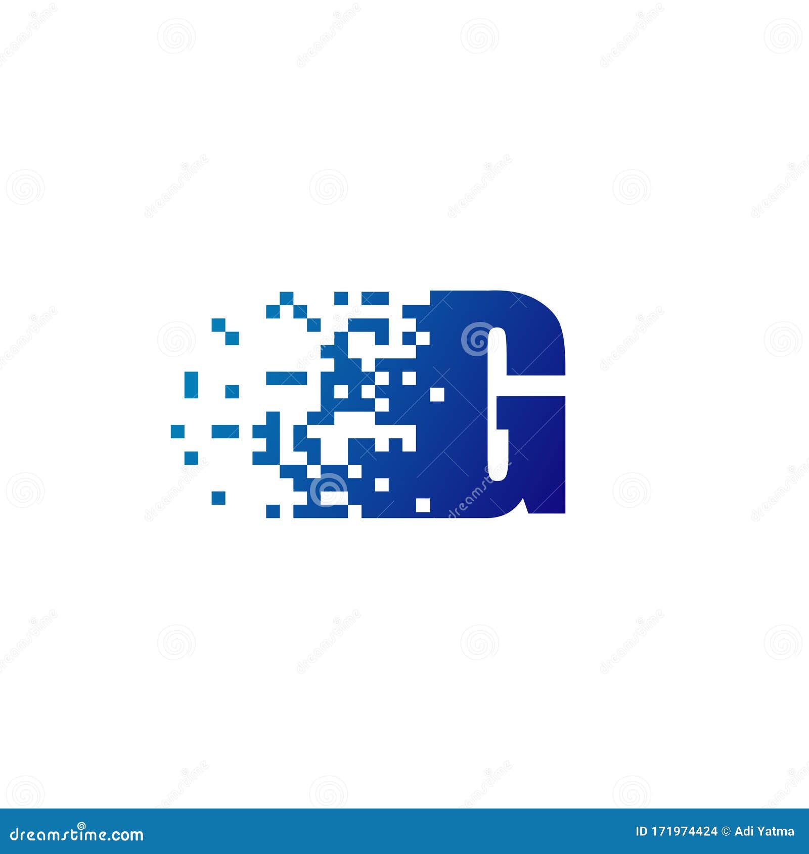 Letter G Logo with Pixel Symbol Stock Vector - Illustration of business ...