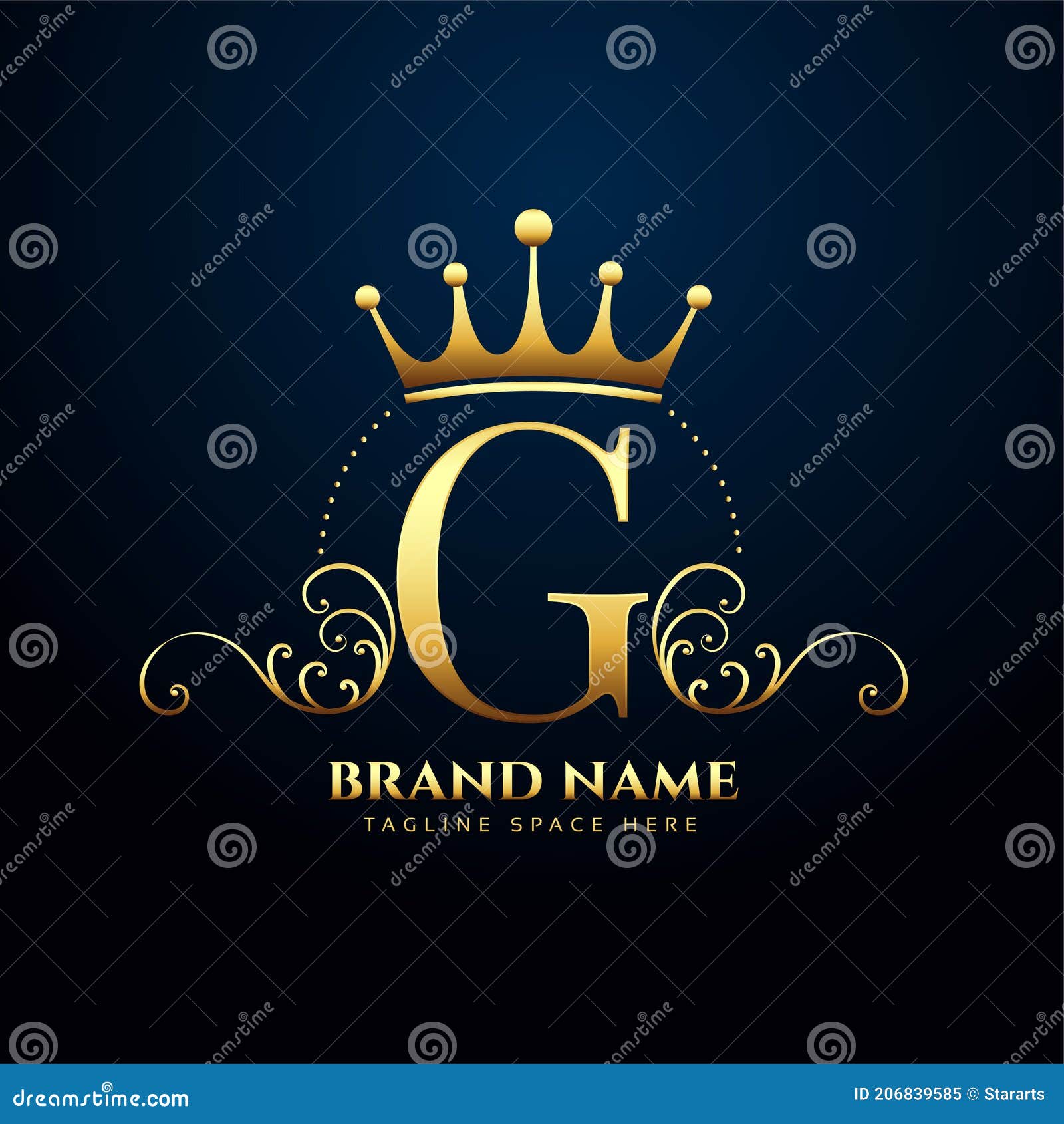Letter G Premium Floral and Crown Logo Design Stock Vector ...