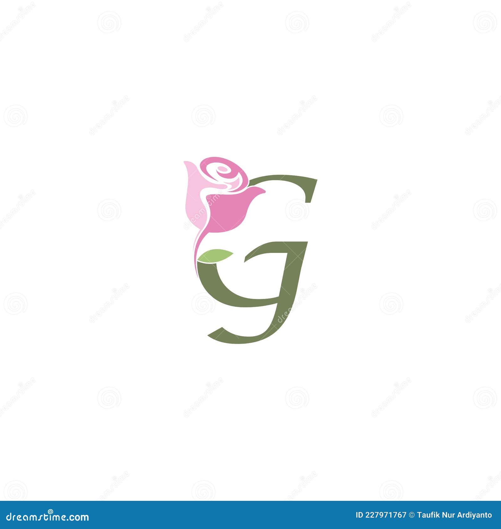 Letter G with Rose Icon Logo Vector Template Stock Vector ...